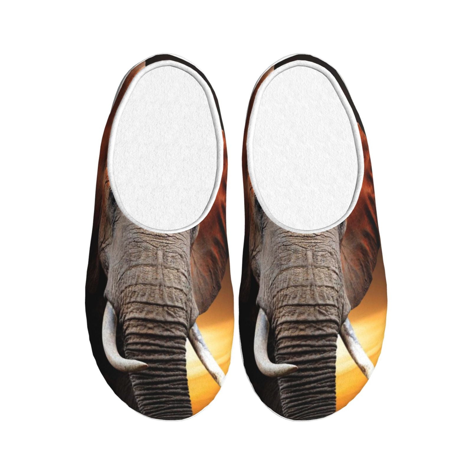 Balery Elephant Sunset in Kenya Pattern Women's Fuzzy Memory Foam ...