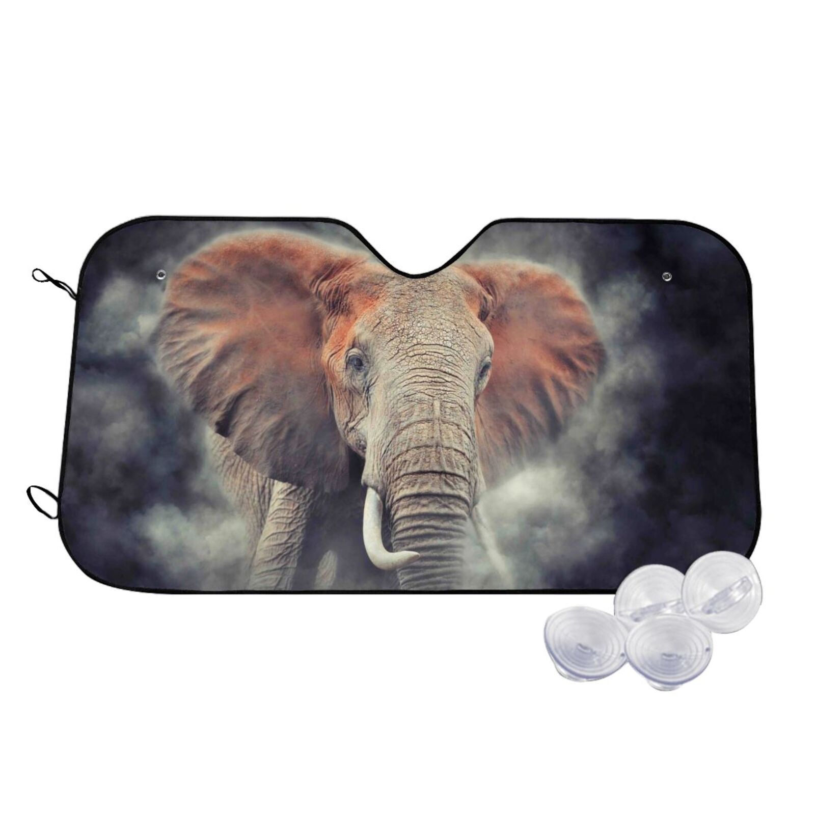 Balery Elephant in Smoke Print Car Windshield Sun Shade,Windshield ...