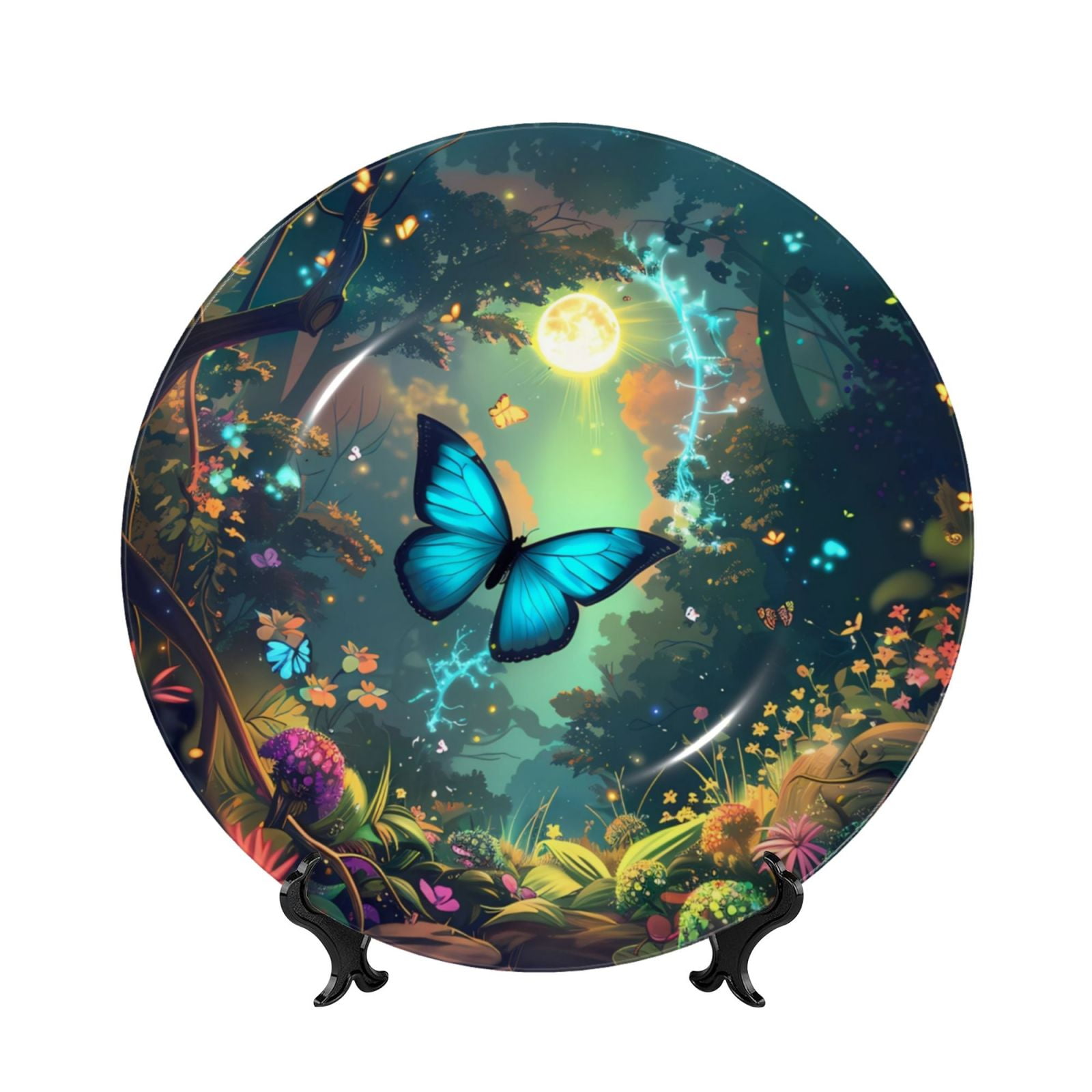 Balery Enchanted Forest Butterfly A Print Bone China Decorative Plate ...