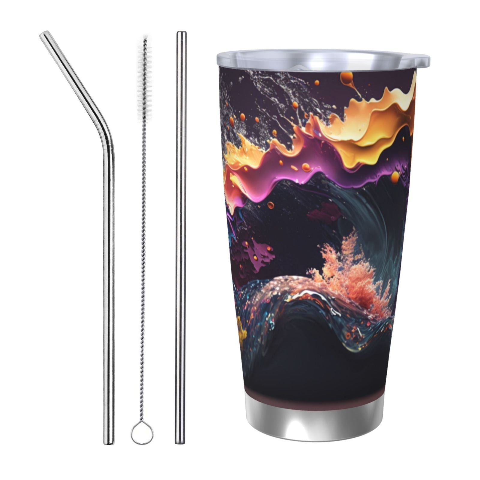 Balery Explosive Fluid Splash Art Pattern 20oz Insulated Car Cup with ...