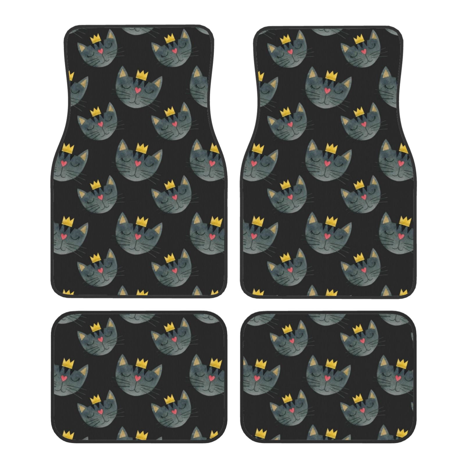 Balery Faces Of The Cat Pattern 4-Piece Floor Mats, Heavy-Duty Rubber ...