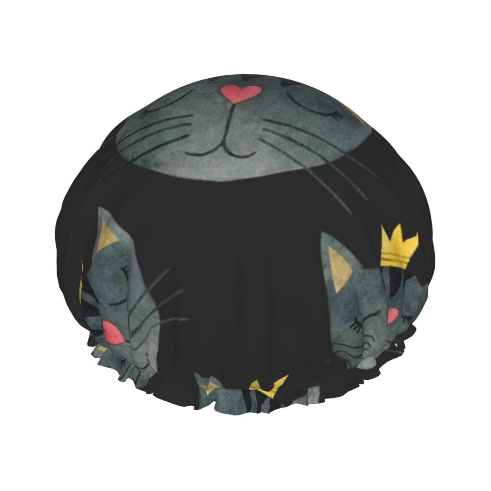 Balery Faces Of The Cat Shower Caps, Double Layer Waterproof Shower Cap ...