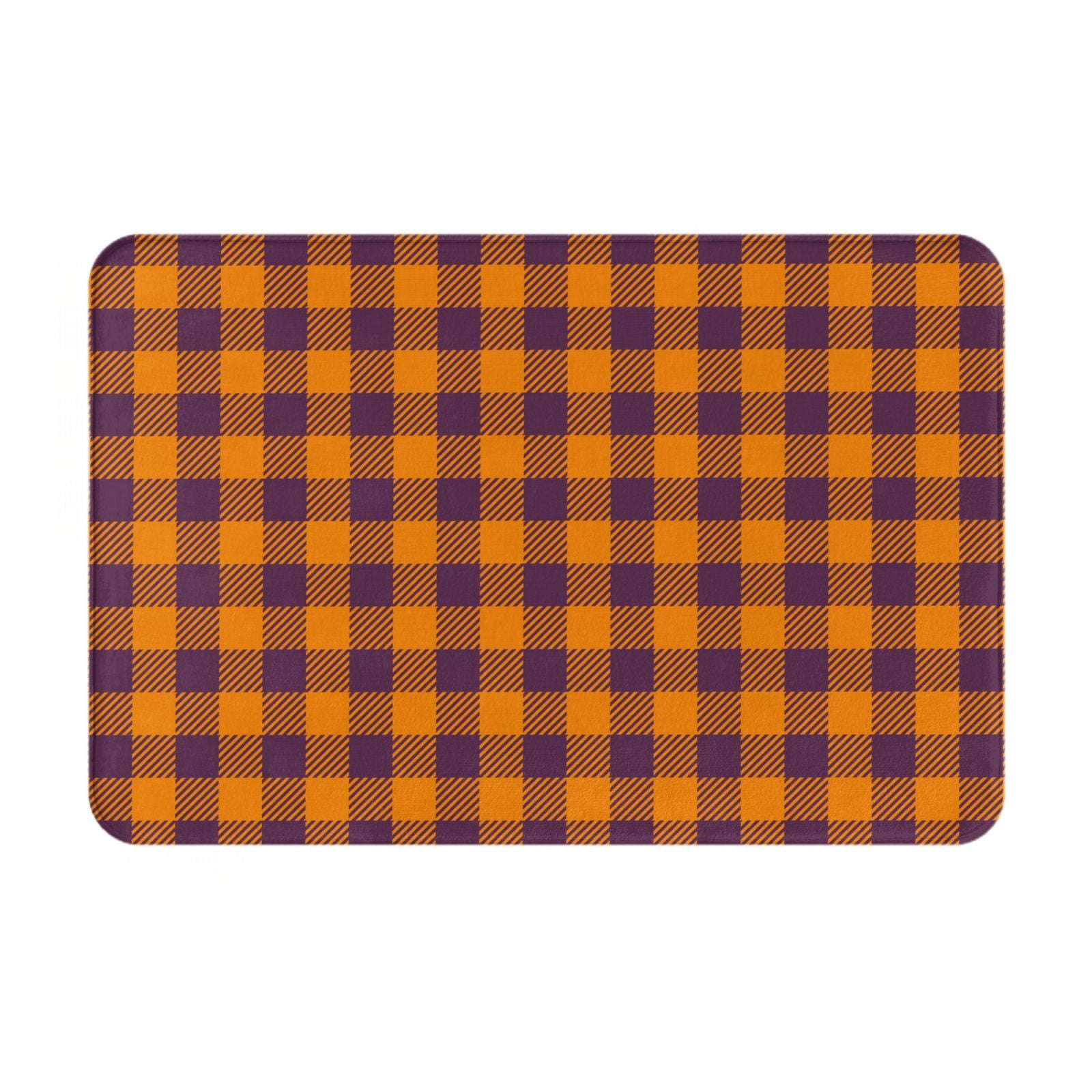 Balery Fall Buffalo Plaid Doormat, Durable Flannel Fabric, Waterproof ...