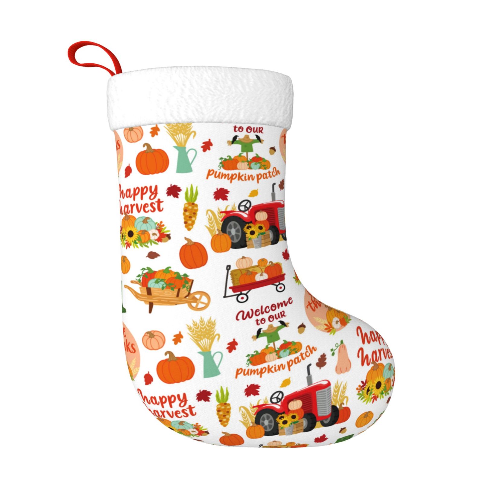 Balery Fall Farm Pumpkin Pattern Christmas Stockings with Initials, 18 ...