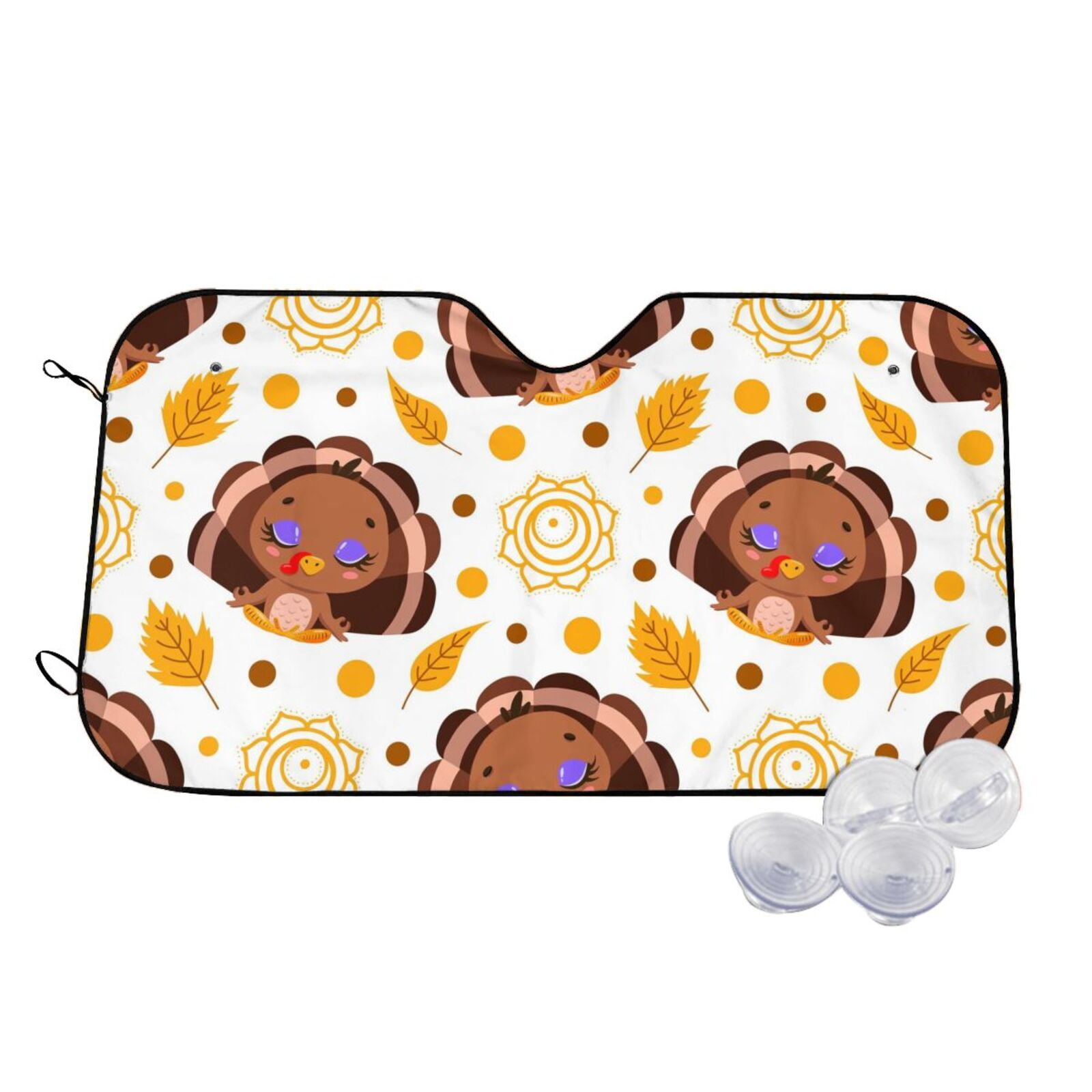 Balery Fall Turkey Print Car Windshield Sun Shade,Windshield Sunshade ...