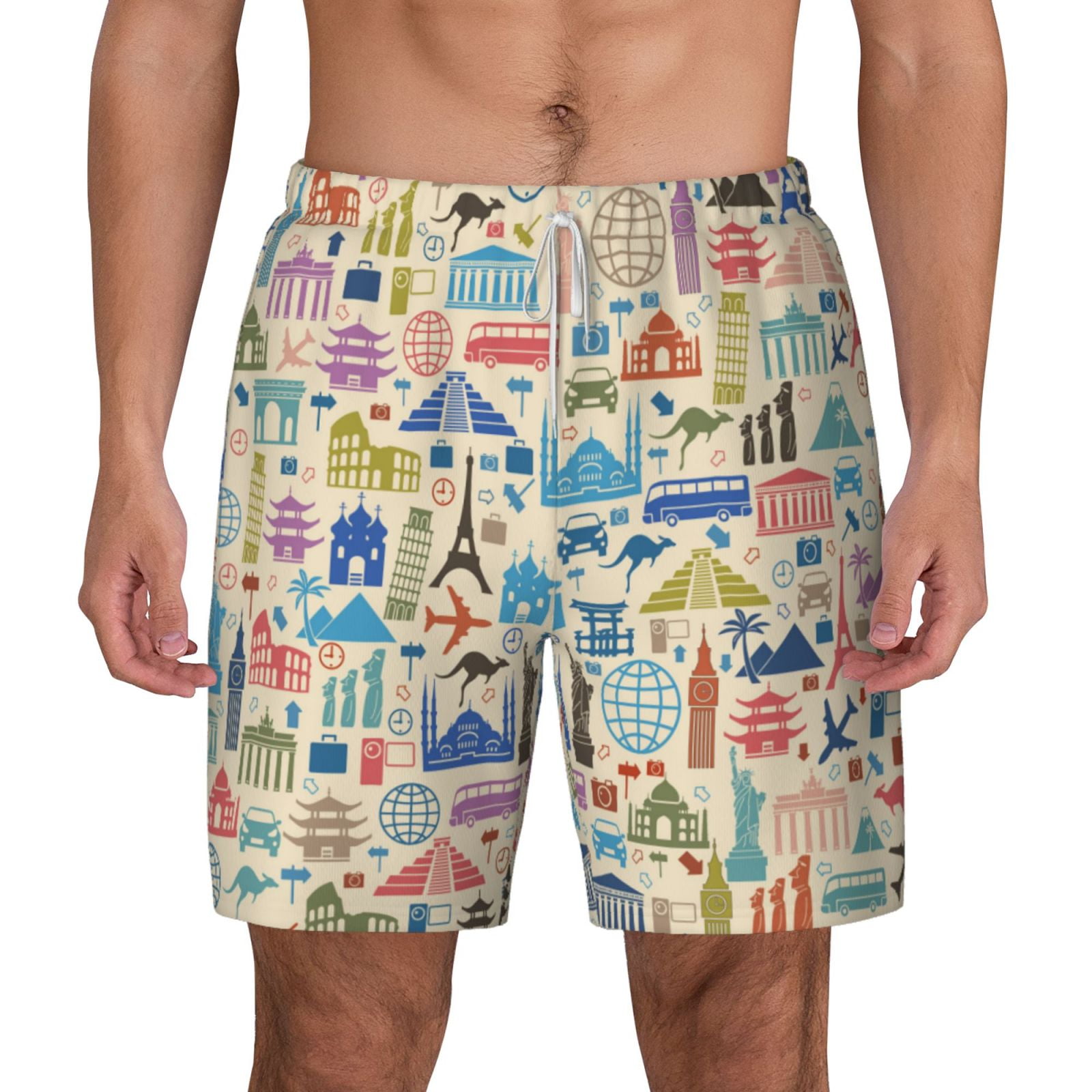 Balery Famous Places Mens Swim Trunks Swim Shorts for Men Quick Dry ...