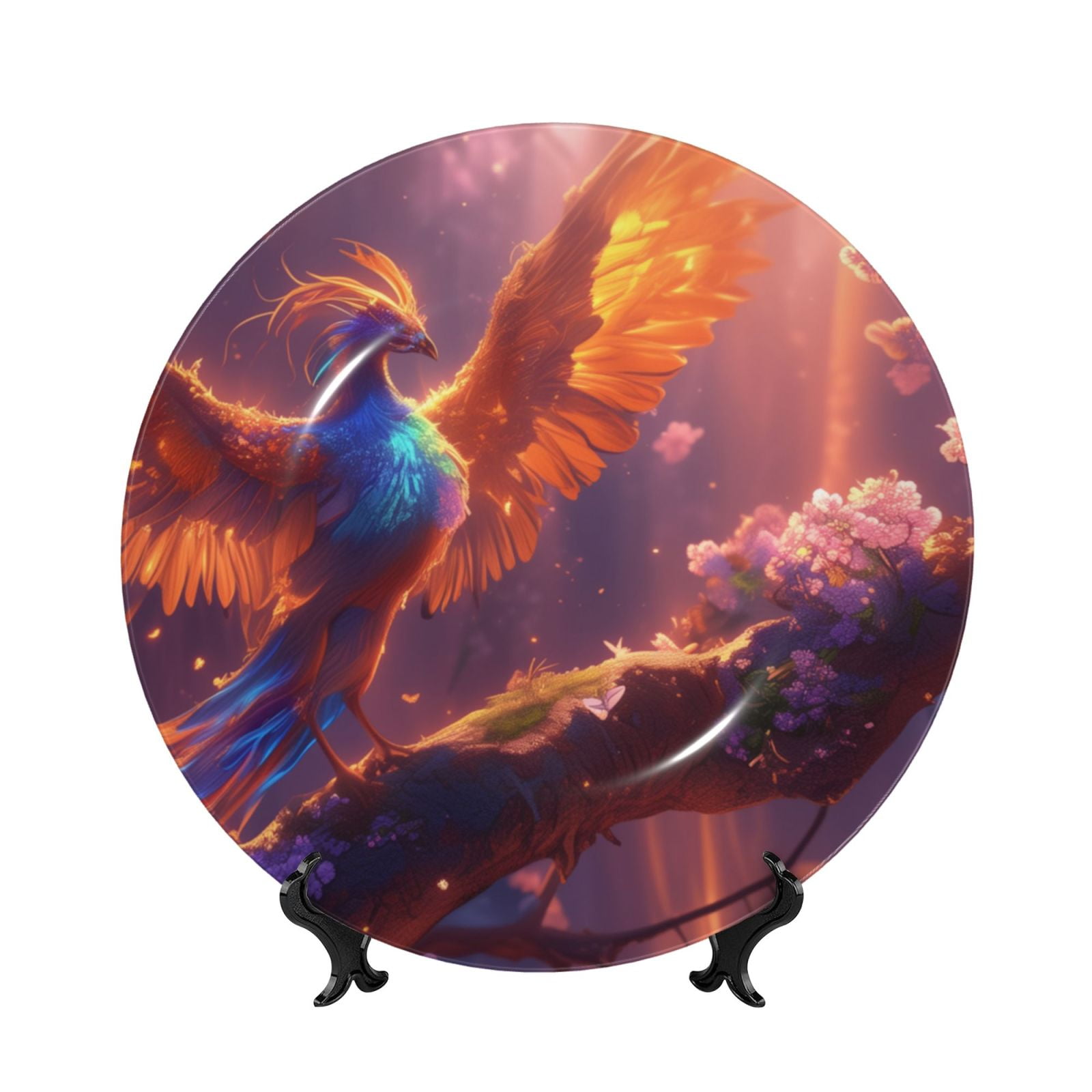 Balery Fantasy Bird Illustration Print Bone China Decorative Plate ...