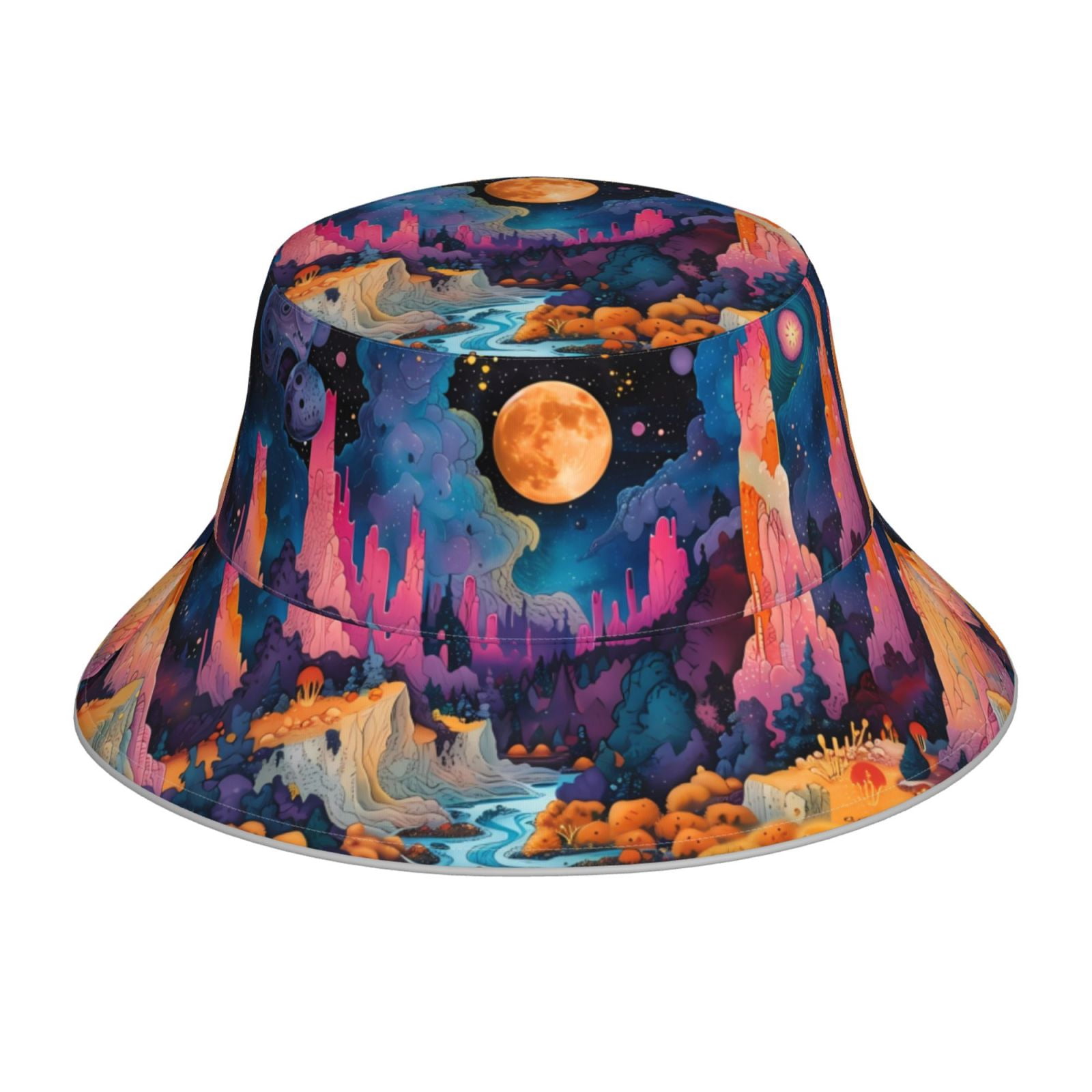 Balery Fantasy Cosmic Landscape Sun Hats for Men Women Bucket Hat UPF ...