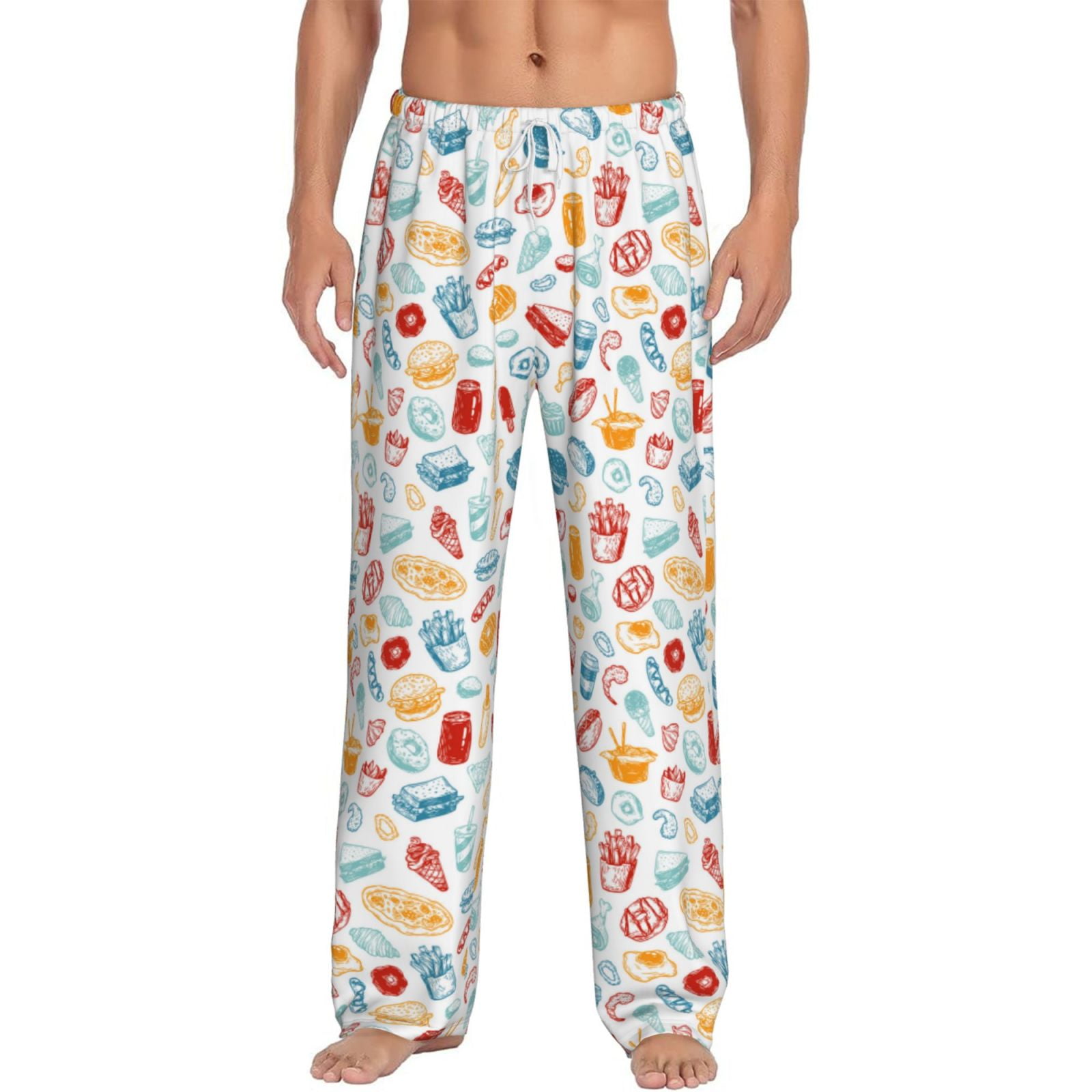 Balery Fast Food 2 print Men's Pajama Pants,Ultra Lightweight Pjs ...