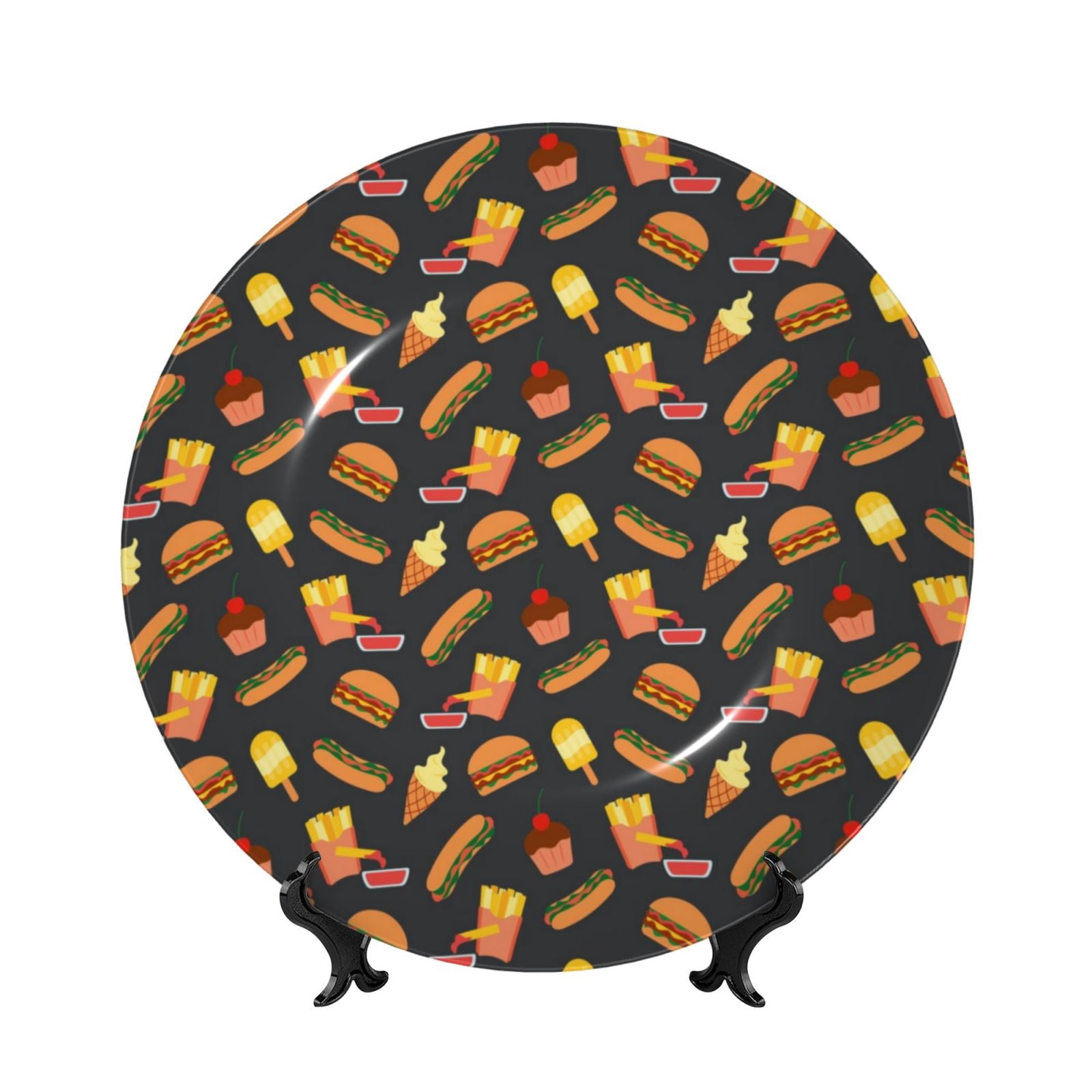 Balery Fast Food Print Bone China Decorative Plate Ceramic Dinner ...