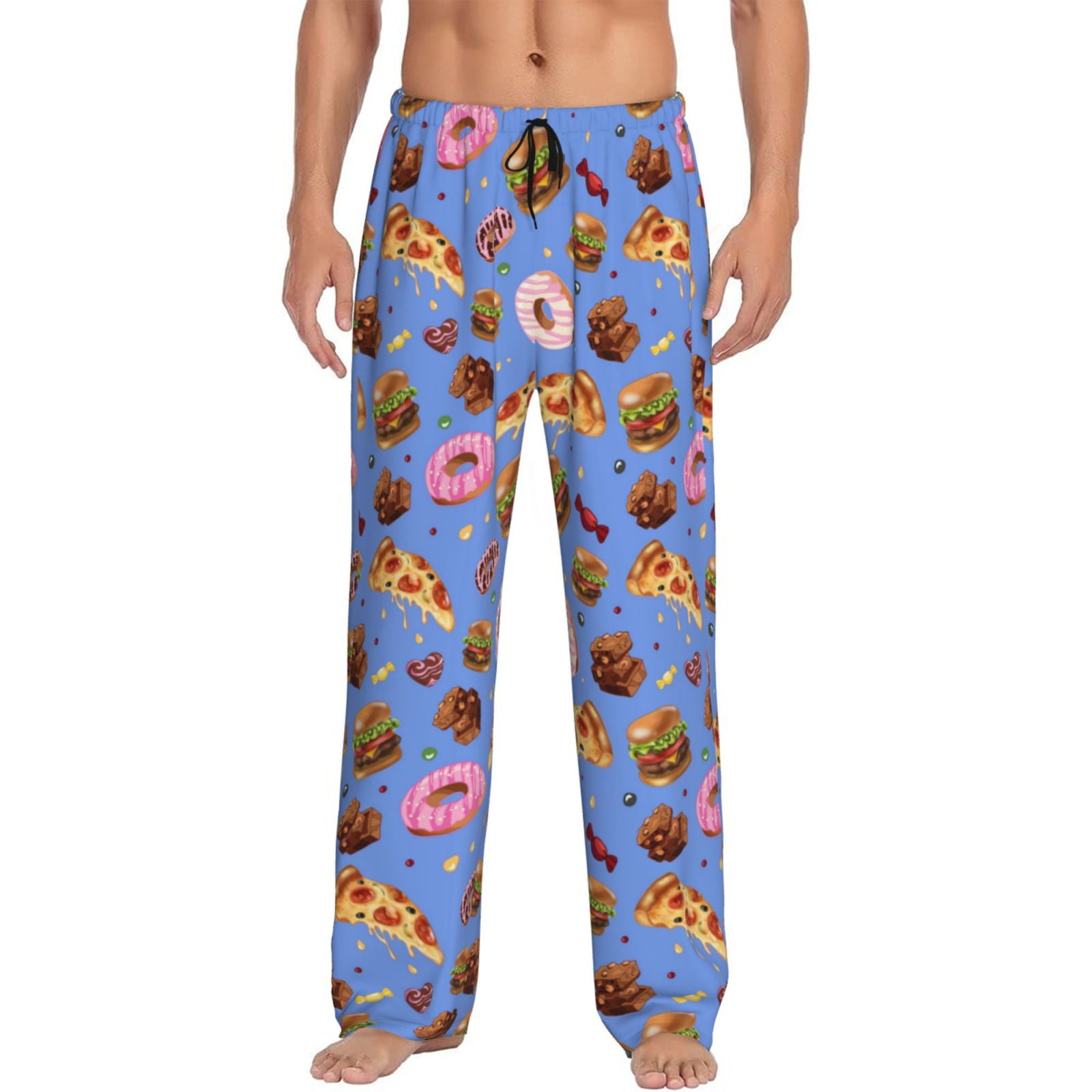 Balery Fastfoods print Men's Pajama Pants,Ultra Lightweight Pjs,Lounge ...