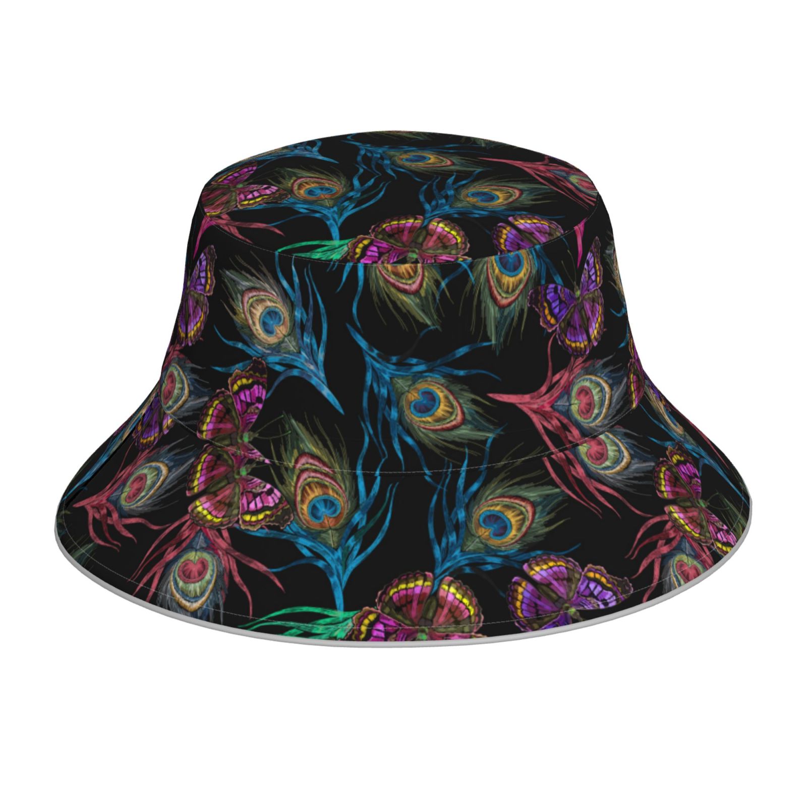 Balery Feathers And Butterflies Sun Hats for Men Women Bucket Hat UPF ...