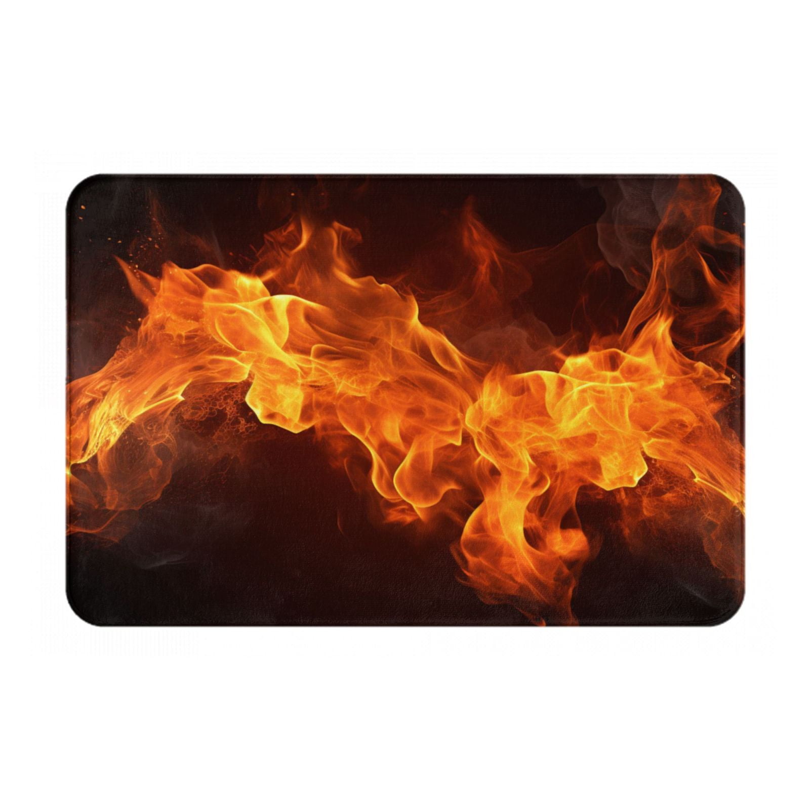 Balery Fiery Orange Flames Energy Doormat, Durable Flannel Fabric ...