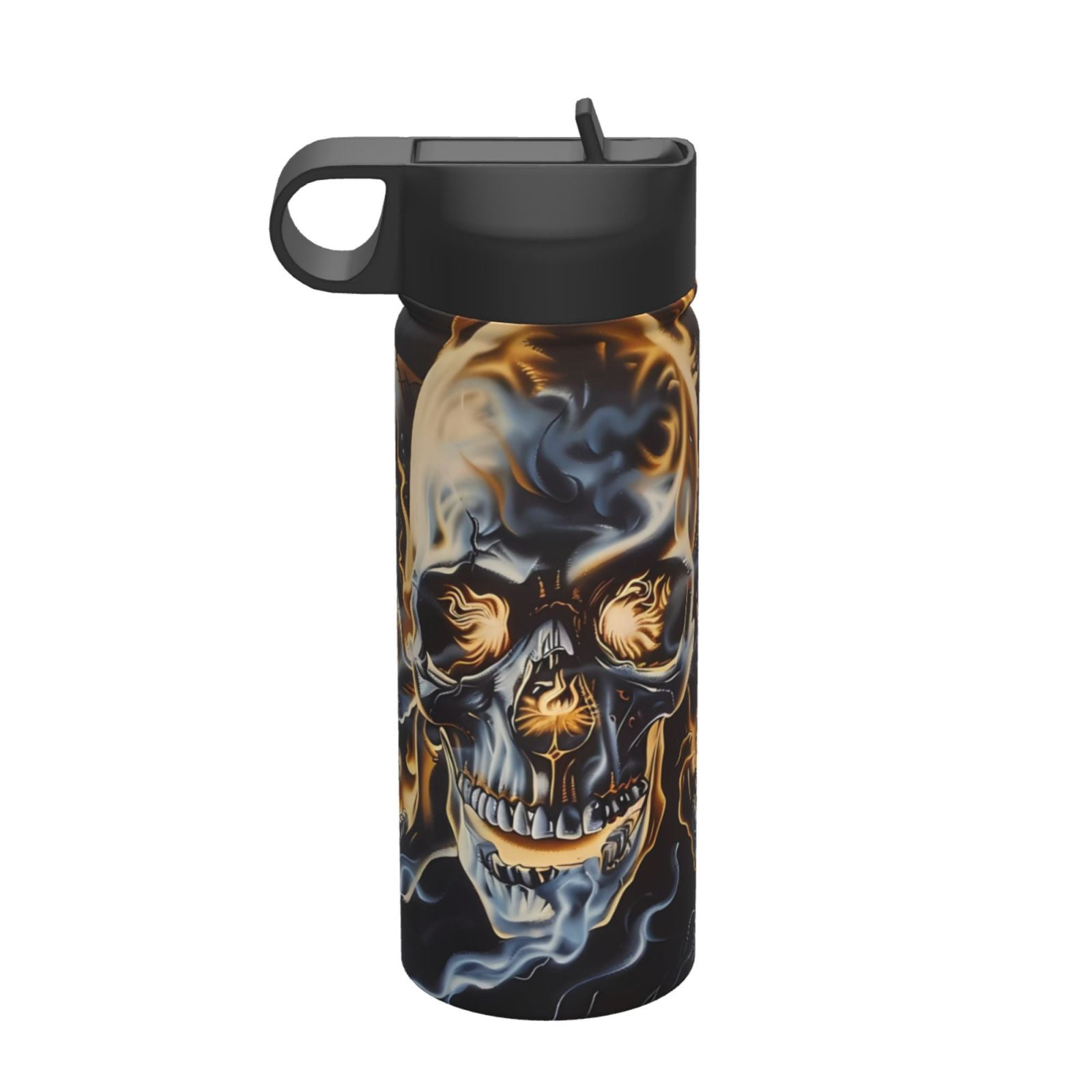 Balery Fiery Skull Trio Pattern Water Bottle,18oz Sports Insulated ...