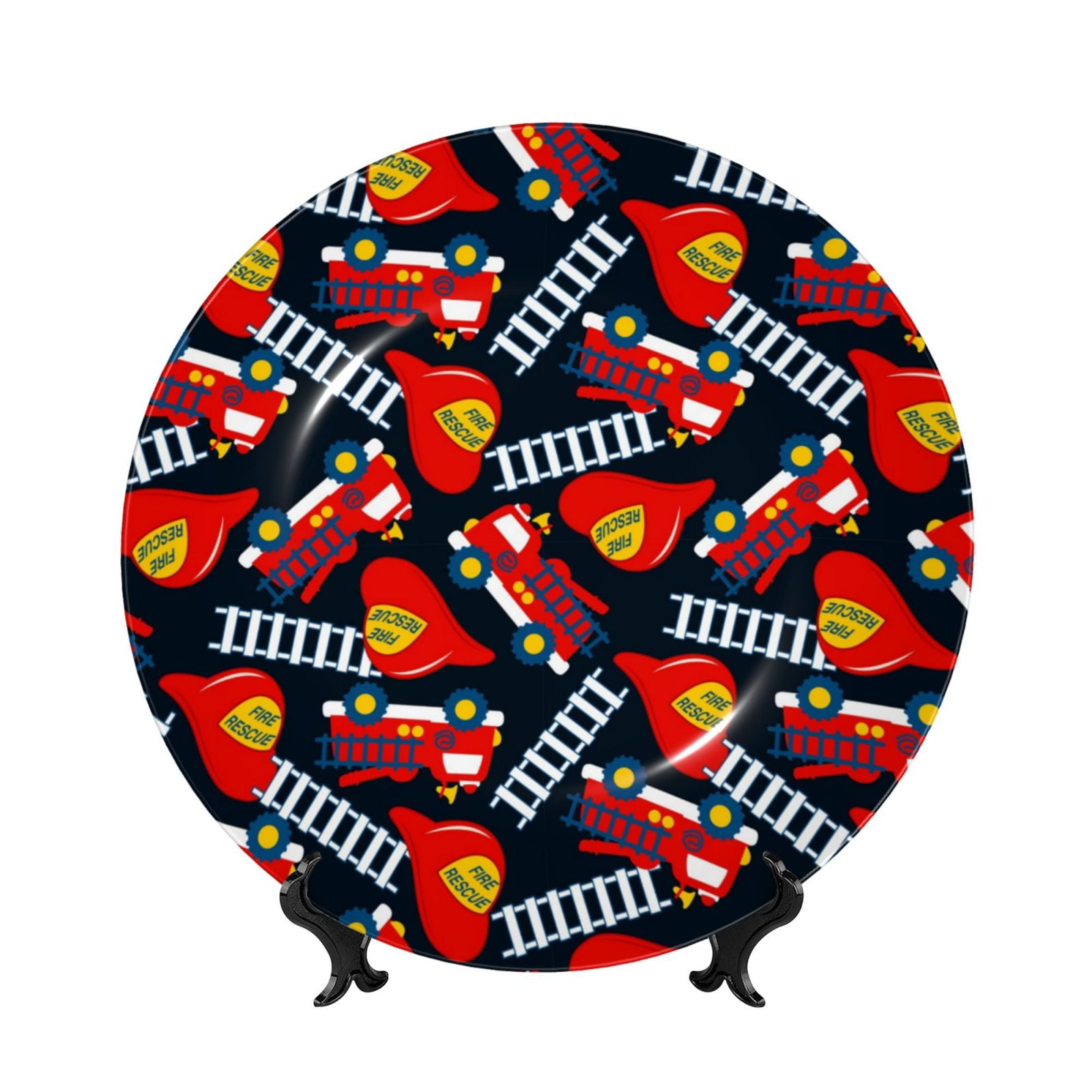 Balery Fire Rescue With Red Helmet And Truck Print Bone China ...