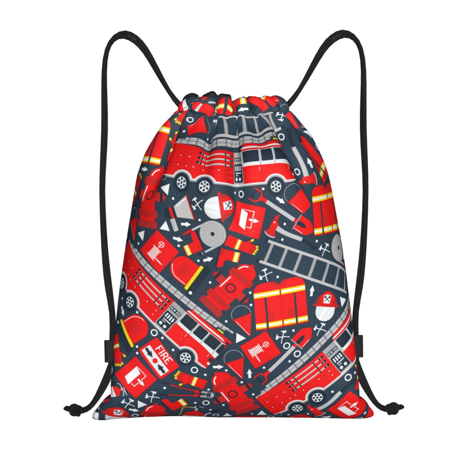 Balery Fire Sign Pattern Drawstring Backpack Bag Sport Gym Sackpack ...