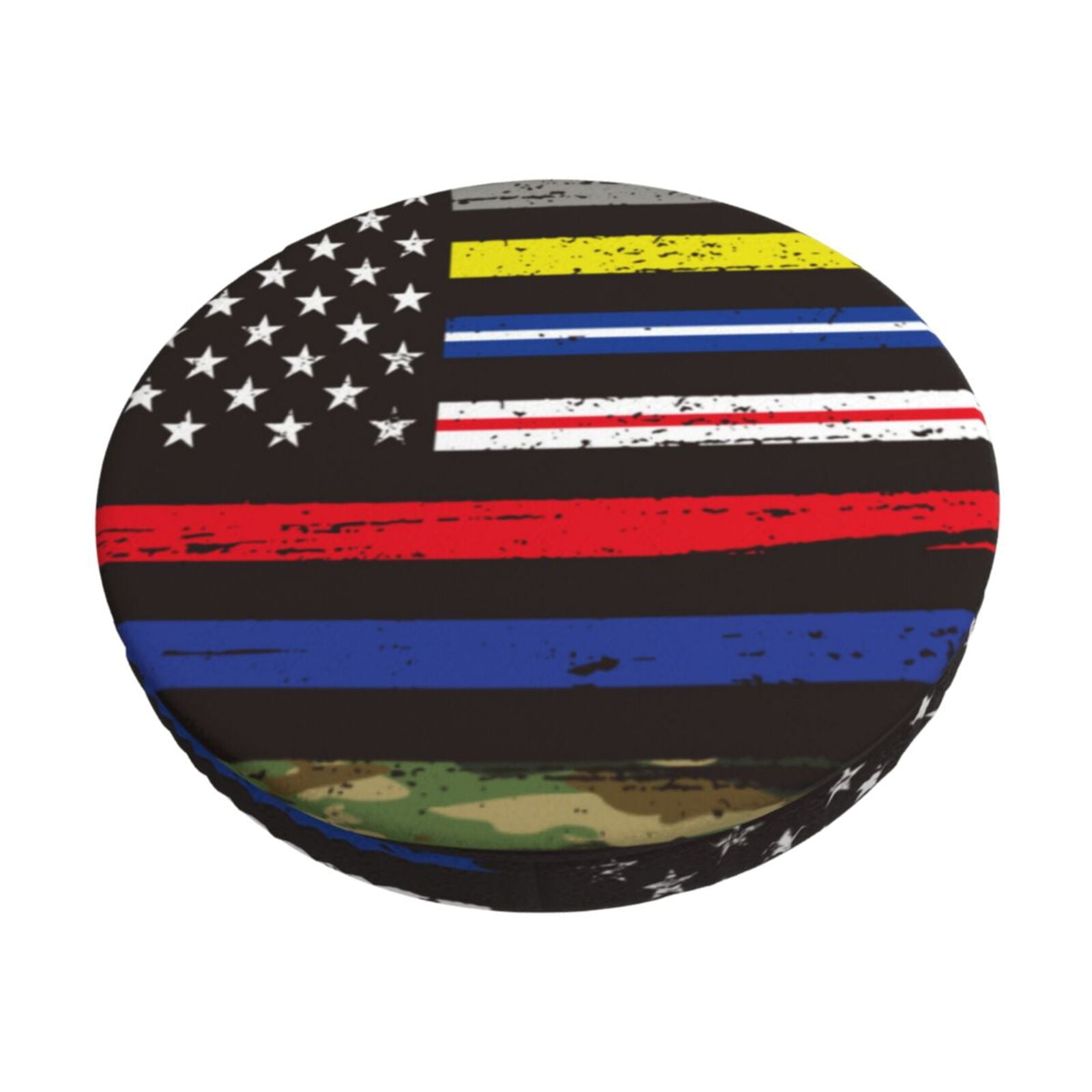 Balery First Responder American Flag Pattern Round Bar Stool Seat ...