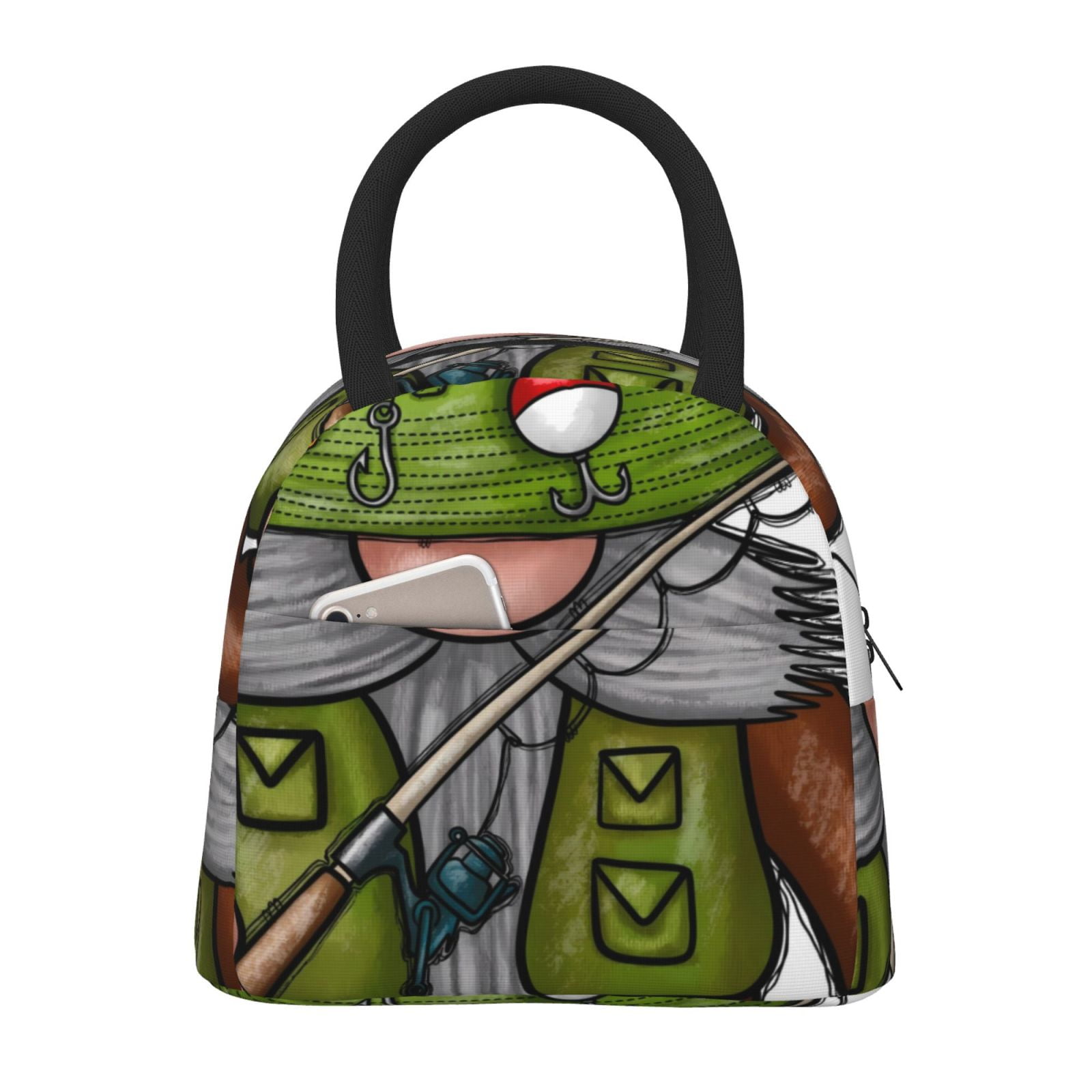 Balery Fishing Gnome Pattern Lunch Bag Women, Lunch Box, Lunch Bag ...