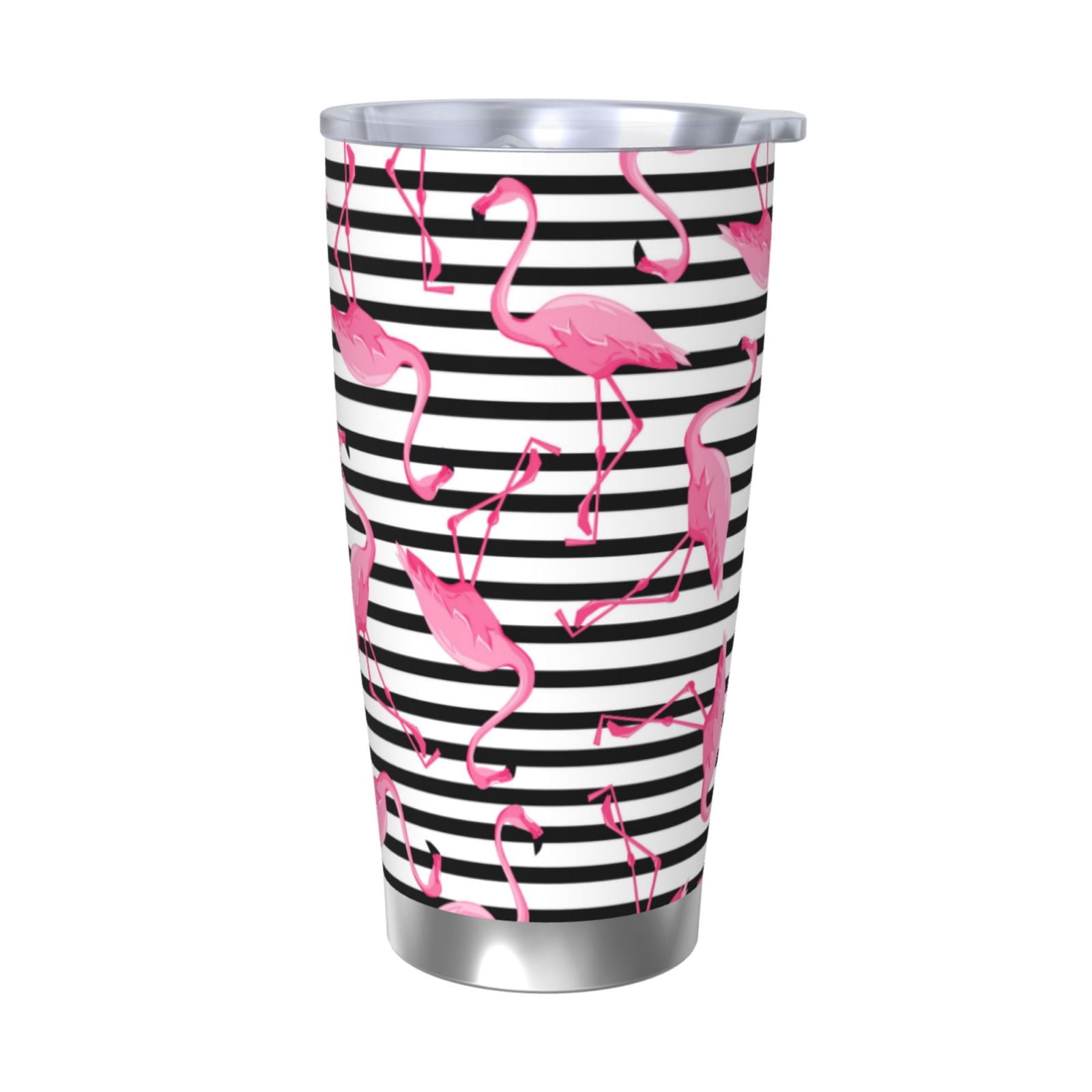 Balery Flamingos Pattern 20oz Insulated Car Cup with Dual Drink Lids ...