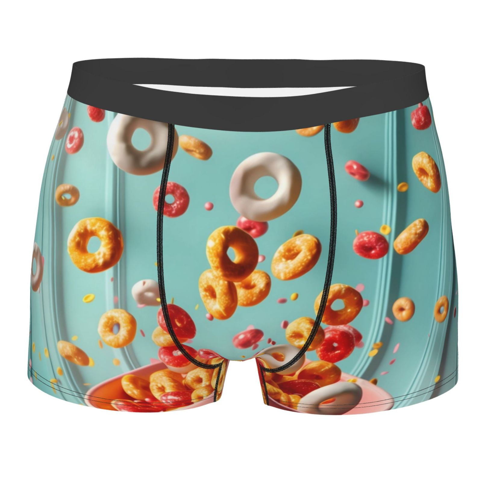 Balery Floating Colorful Cereal Men's Boxer Briefs, Soft and Breathable ...