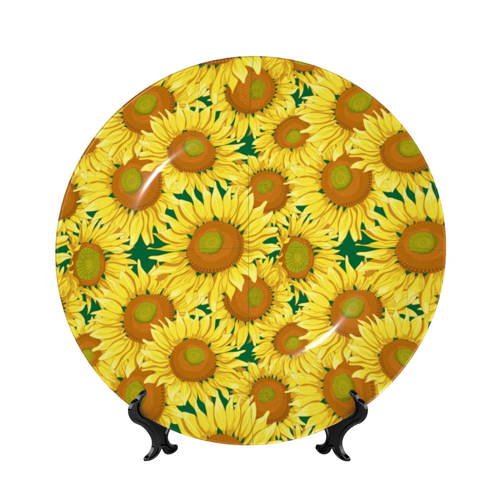 Balery Floral Sunflowers Print Bone China Decorative Plate Ceramic ...