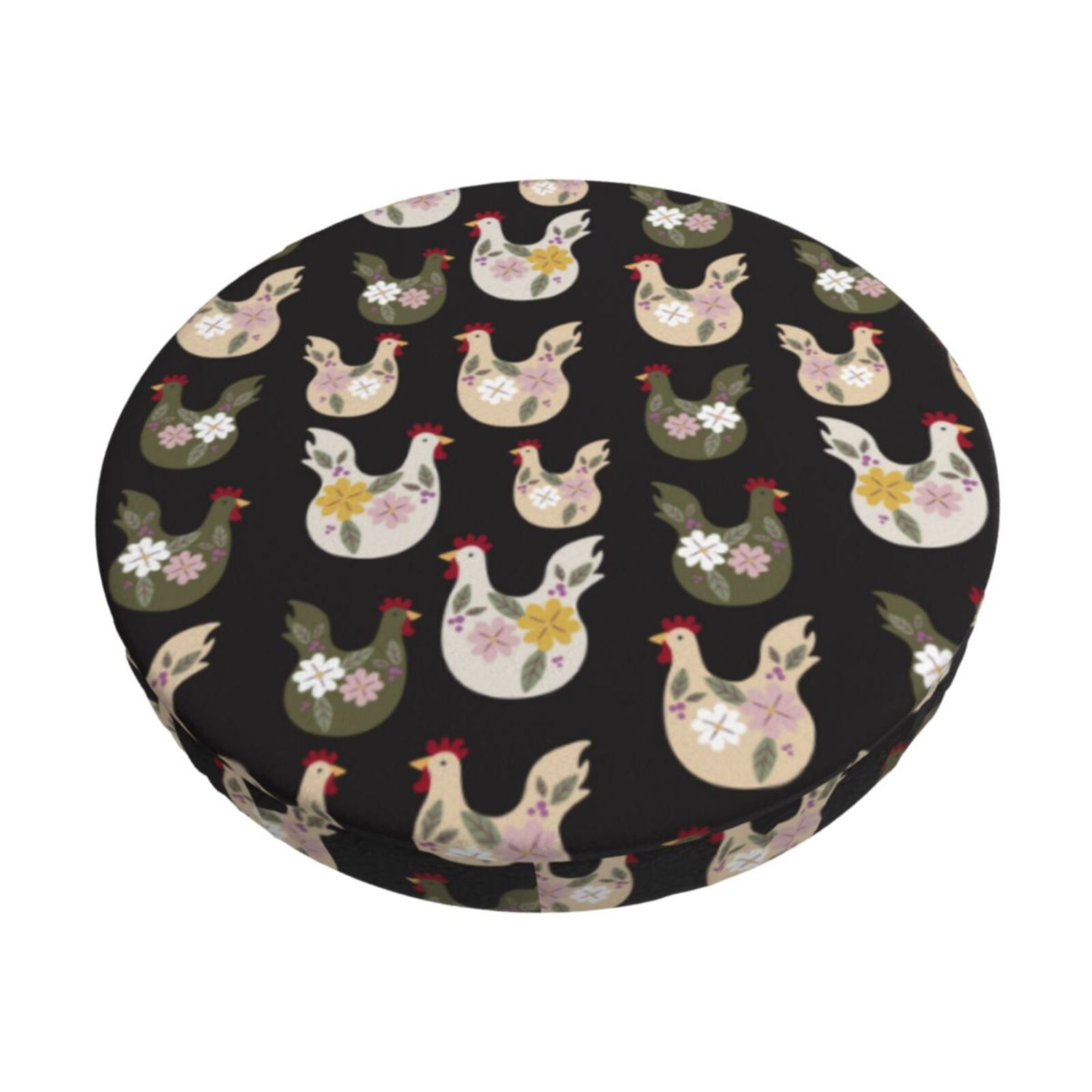 Balery Flowe Rooster Round Bar Stool Seat Covers Velvet Fabric ...