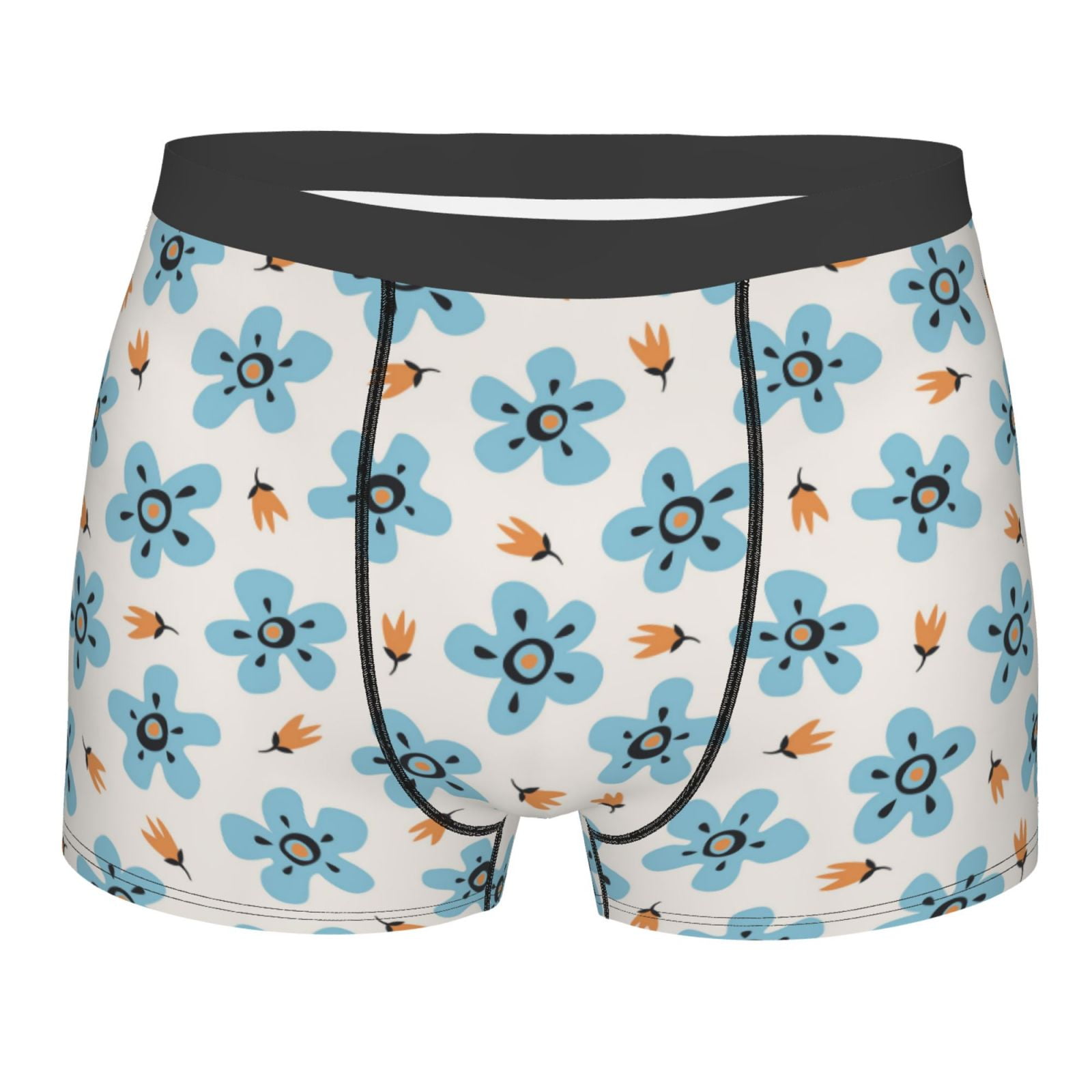 Balery Flower Leaves Men's Boxer Briefs, Soft and Breathable Cotton ...
