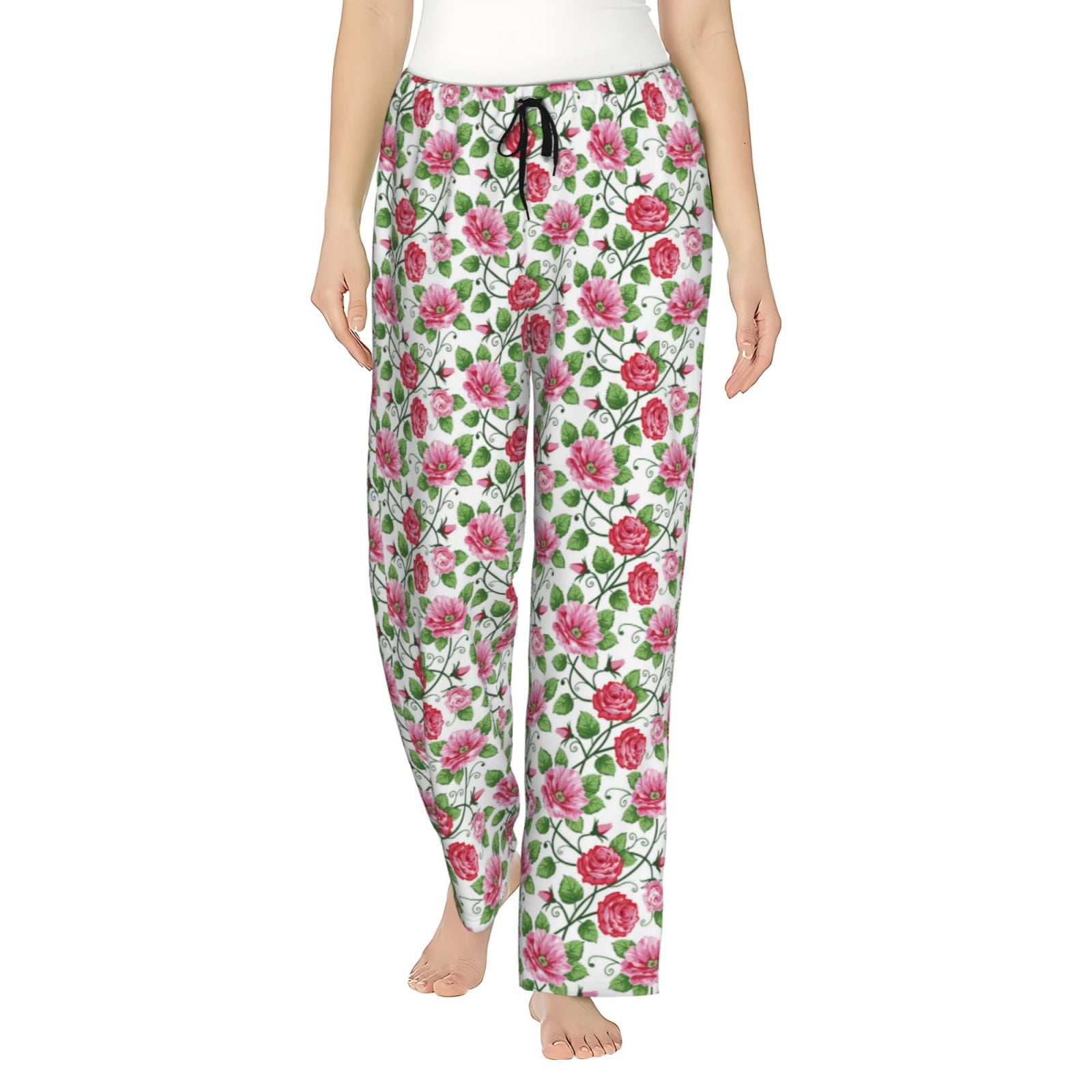 Balery Flower print Women's Pajama Pants,Ultra Lightweight Pjs,Lounge ...