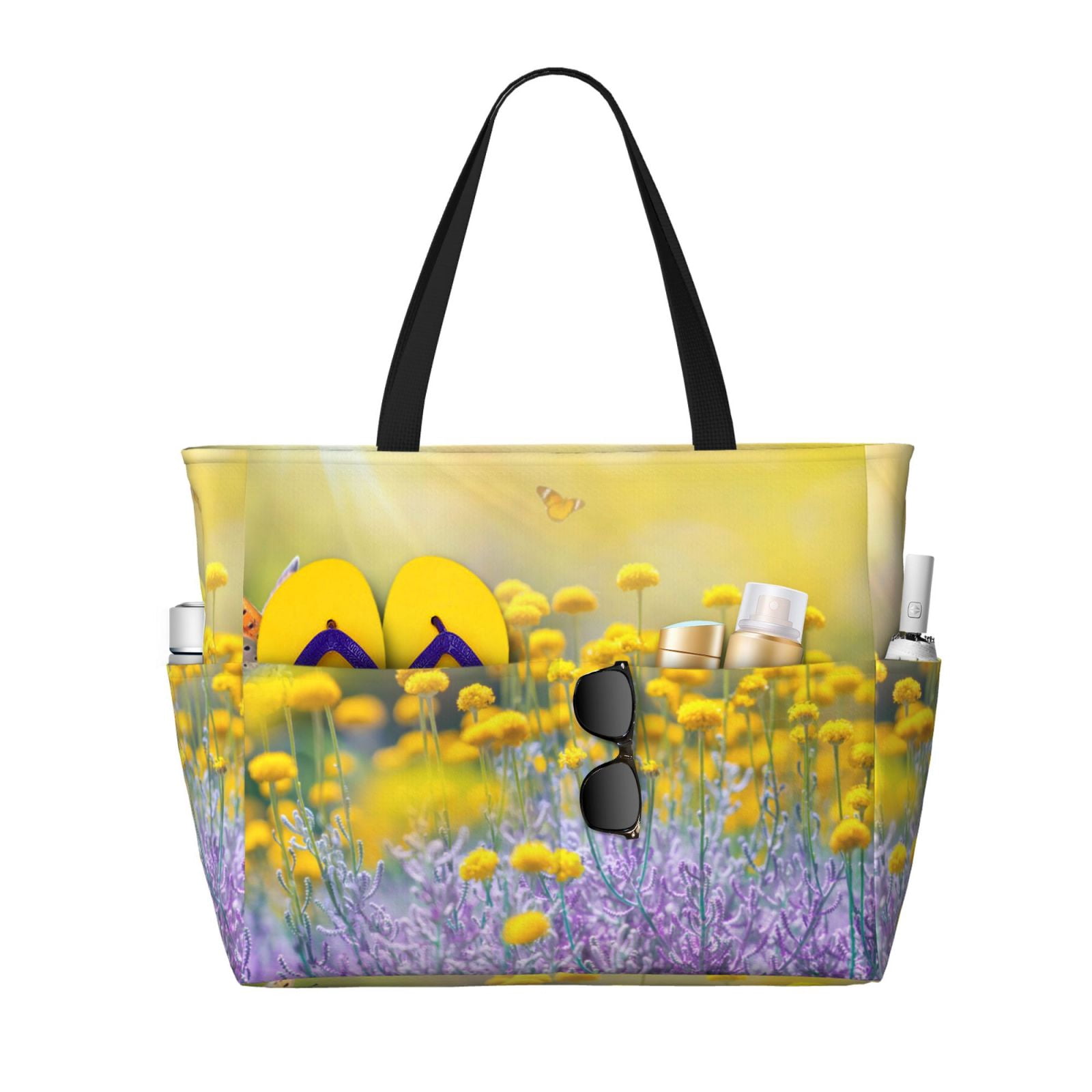 Balery Flowers And Butterflies Beach Travel Bag - Water-Resistant ...