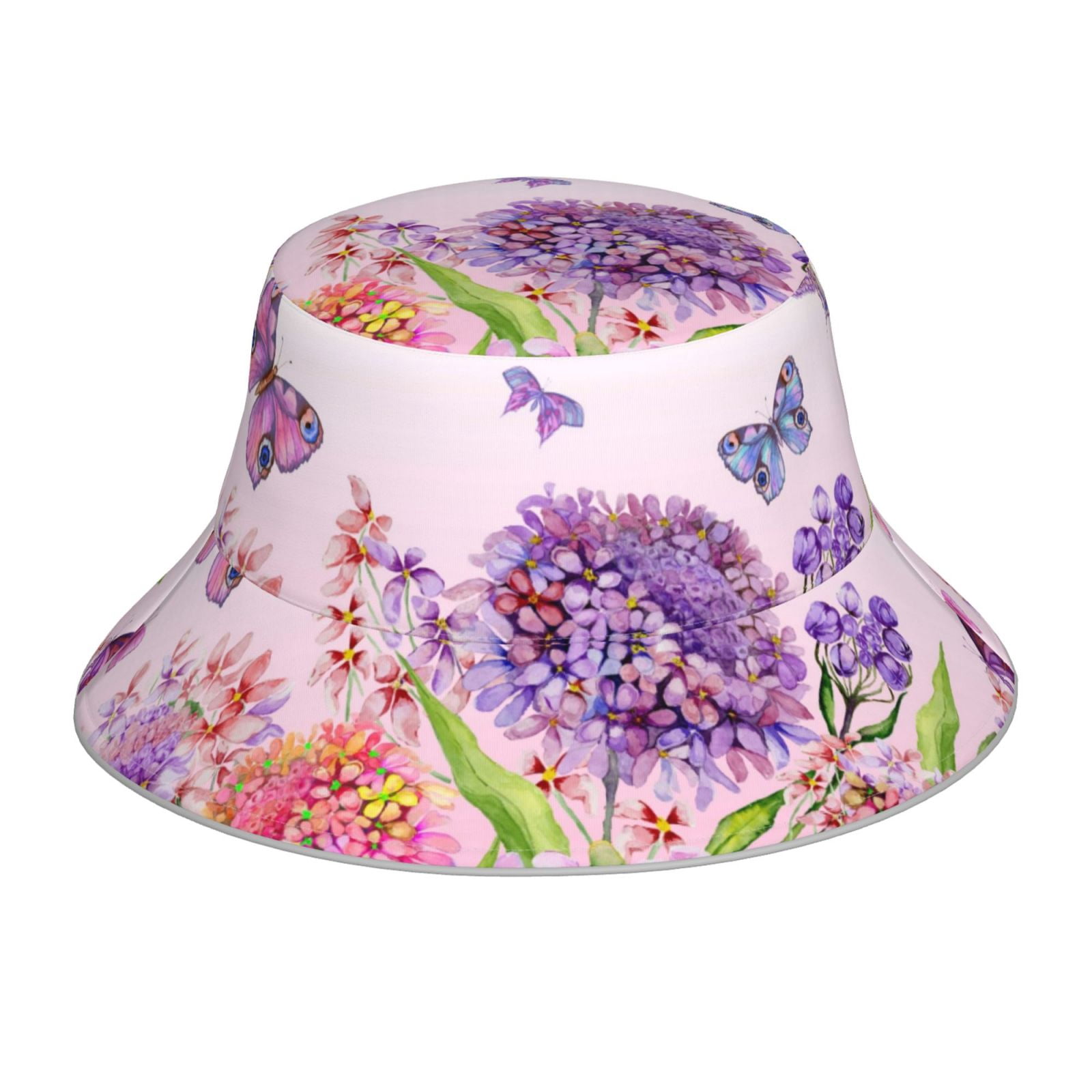 Balery Flowers And Colorful Butterflies Sun Hats for Men Women Bucket ...