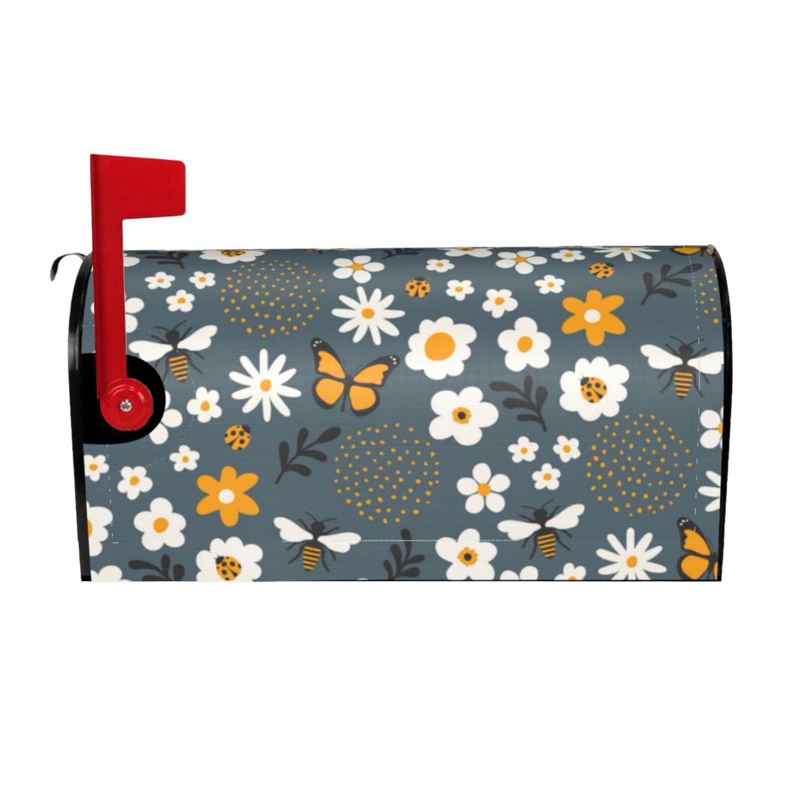 Balery Flowers and Bee Mailbox Cover - Standard Size-25.5x21 in ...