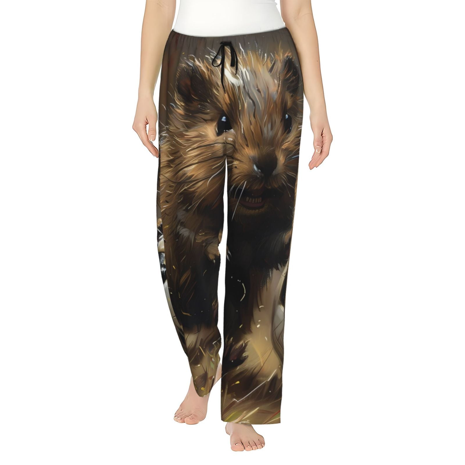 Balery Football Loving Hamster print Women's Pajama Pants,Ultra ...