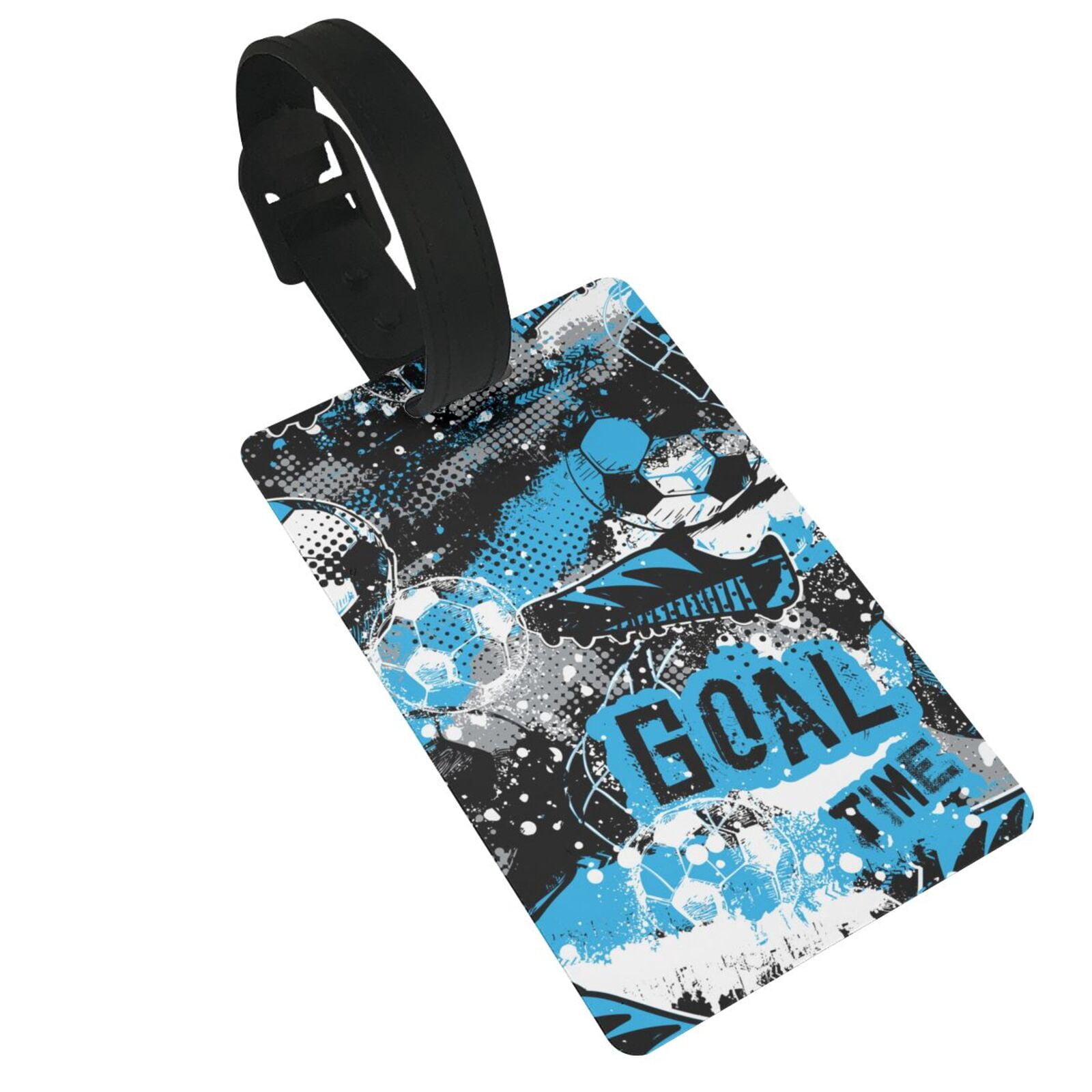 Balery Football Time Print Durable Luggage Tags with Secure Strap ...