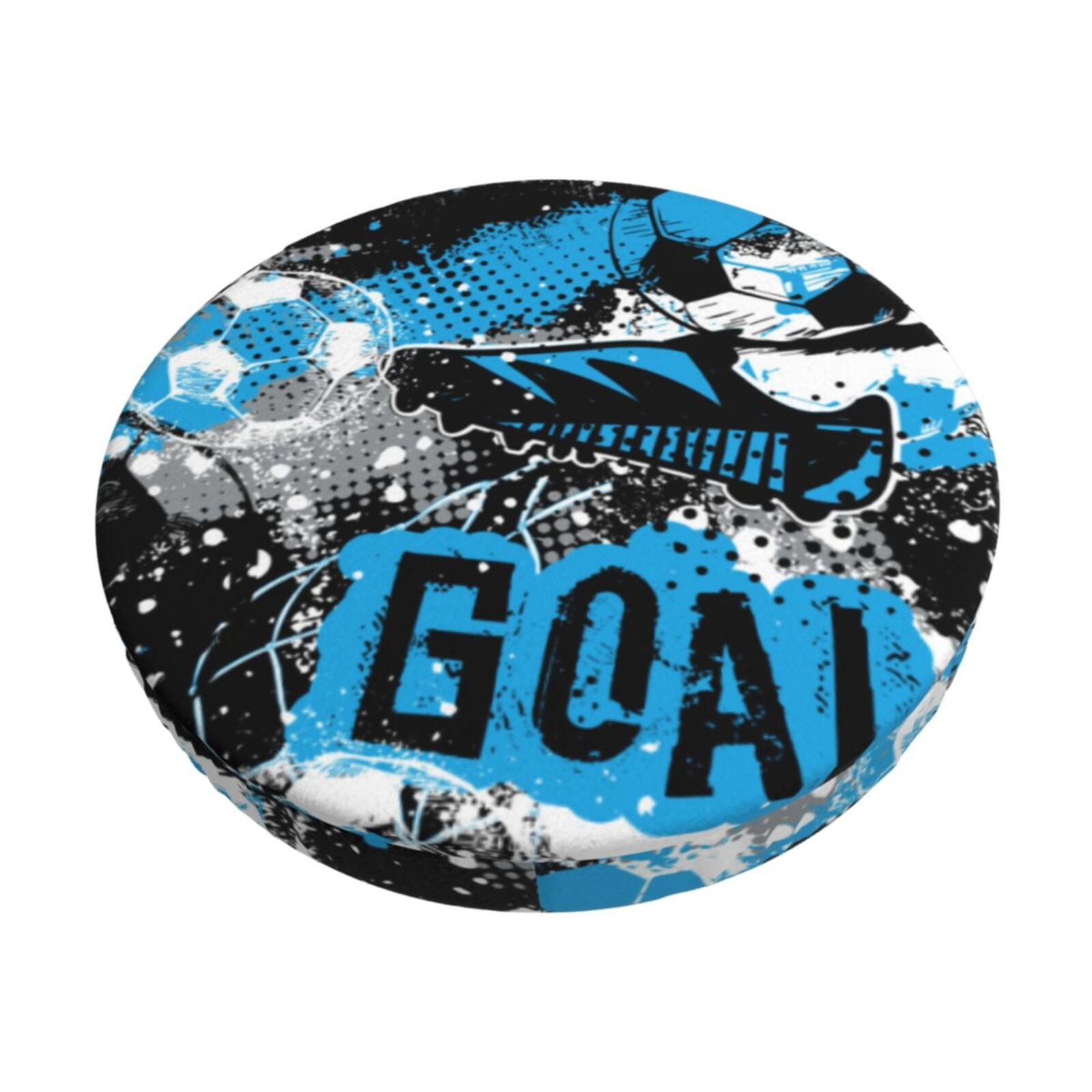 Balery Football Time Round Bar Stool Seat Covers Velvet Fabric ...