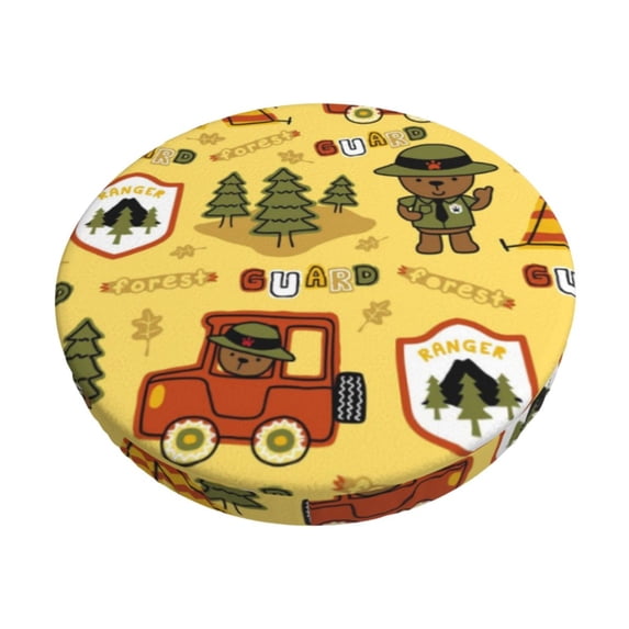 Balery Forest Guard Velvet Round Bar Chair Cushion Cover Adjustable ...