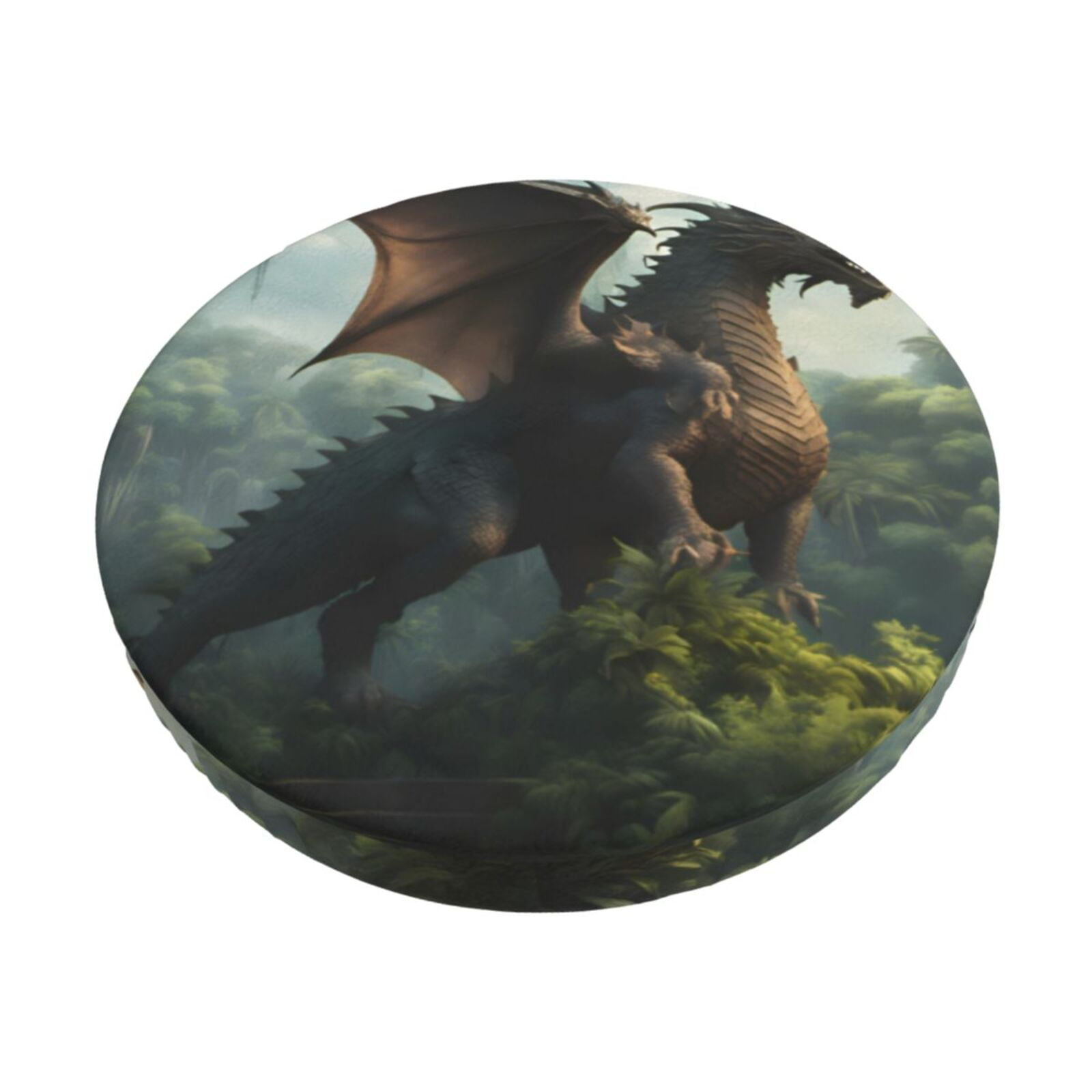 Balery Forest Stone-Colored Dragon Round Bar Stool Seat Covers Velvet ...