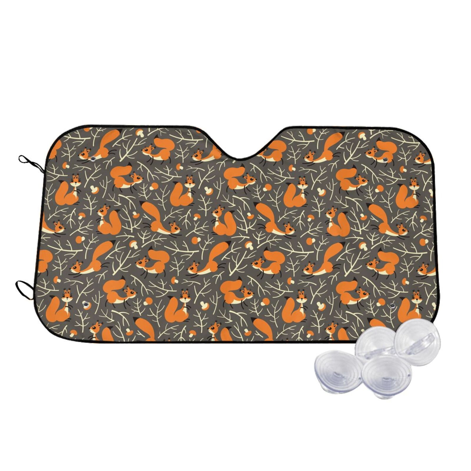 Balery Fox And Mushroom Print Car Windshield Sun Shade,Windshield ...