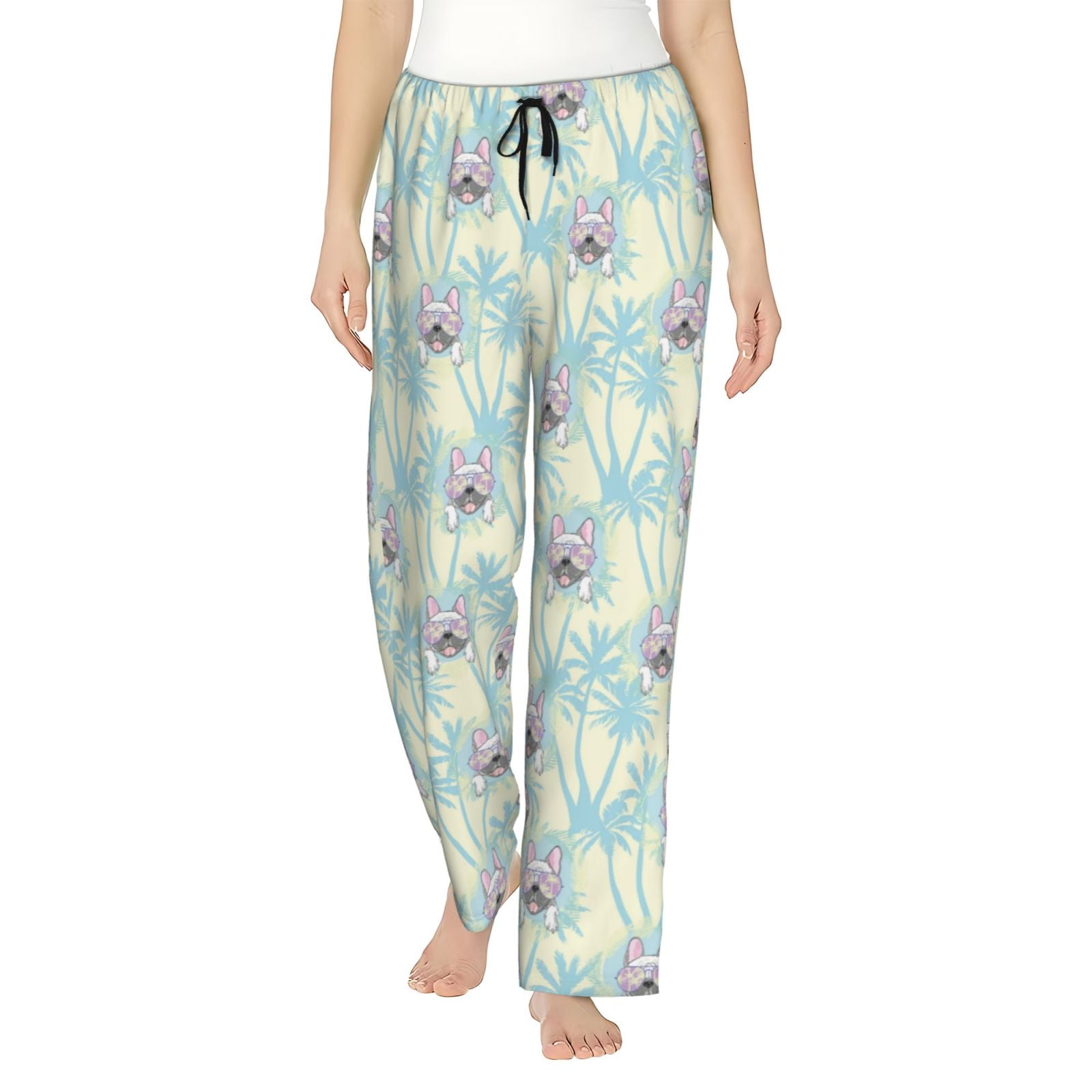 Balery French Bulldog 3 print Women's Pajama Pants,Ultra Lightweight Pjs,Lounge Pant-Large ...