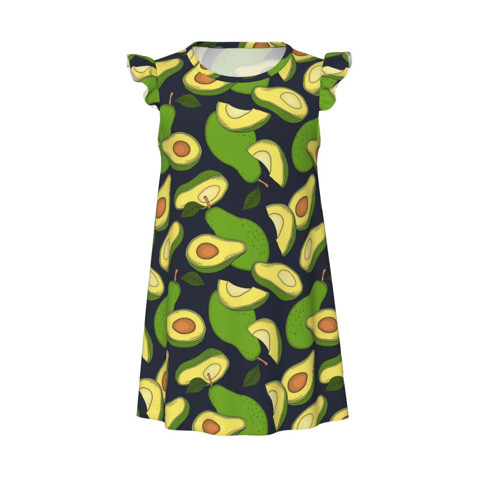 Balery Fresh Avocado Princess Nightgown for Girls Flutter Sleeve Cotton ...