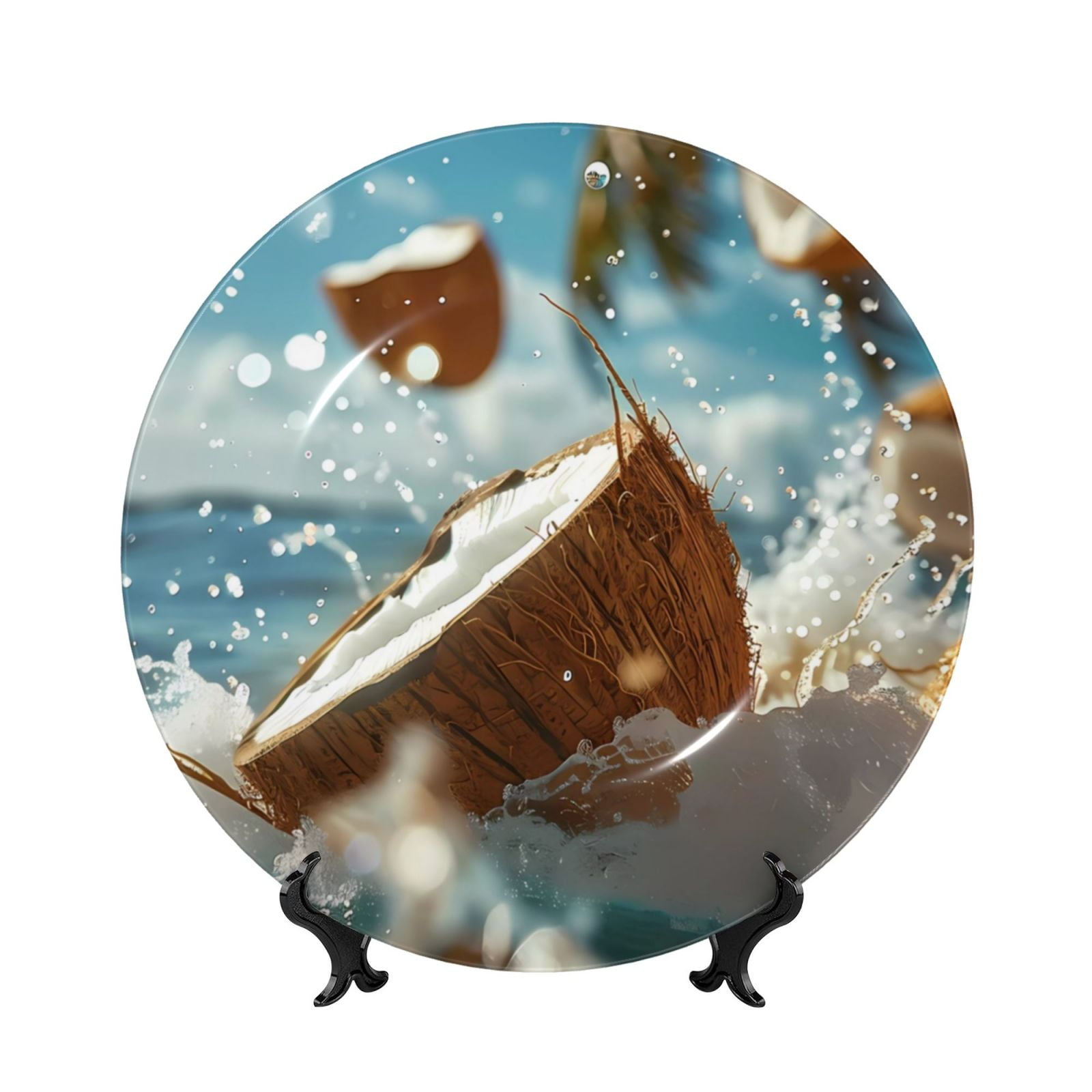 Balery Fresh Coconut Splash Print Bone China Decorative Plate Ceramic ...