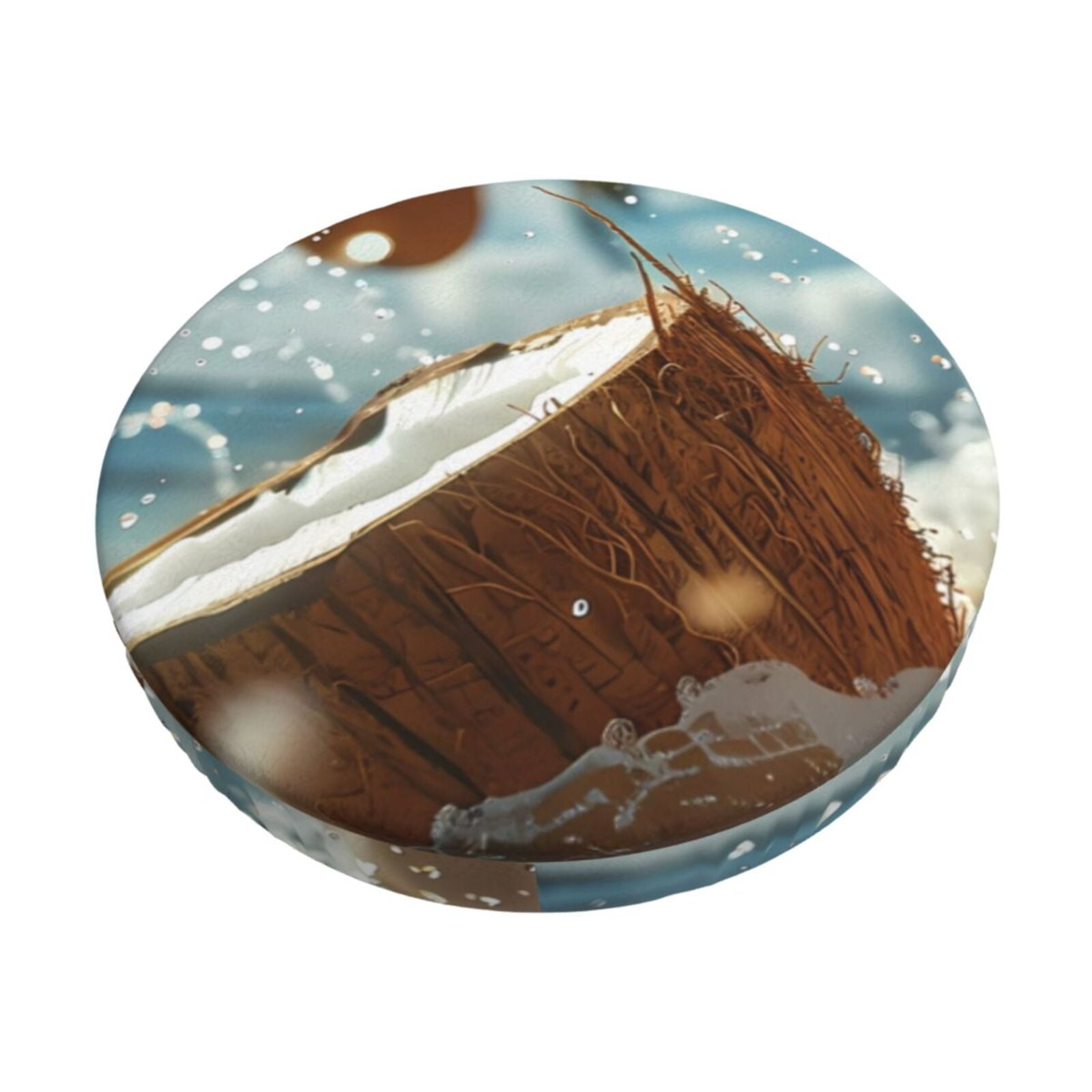 Balery Fresh Coconut Splash Round Bar Stool Seat Covers Velvet Fabric ...