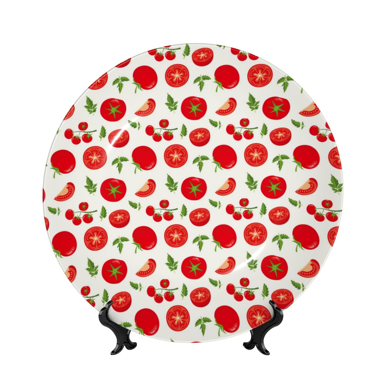 Balery Fresh Red Tomato Print Bone China Decorative Plate Ceramic ...