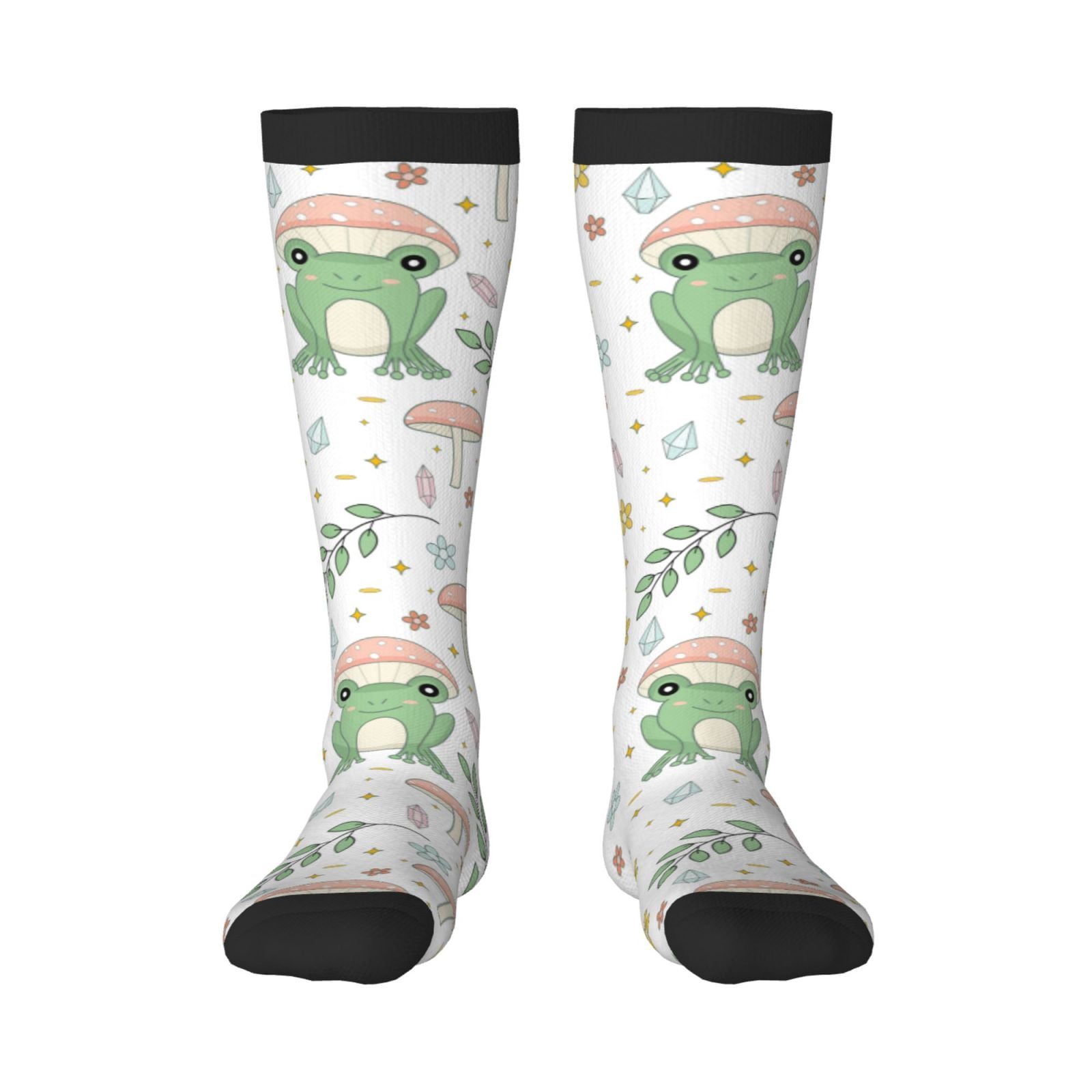 Balery Frog And Mushrooms Fun Novelty Socks Men'S Women'S Crew Socks ...