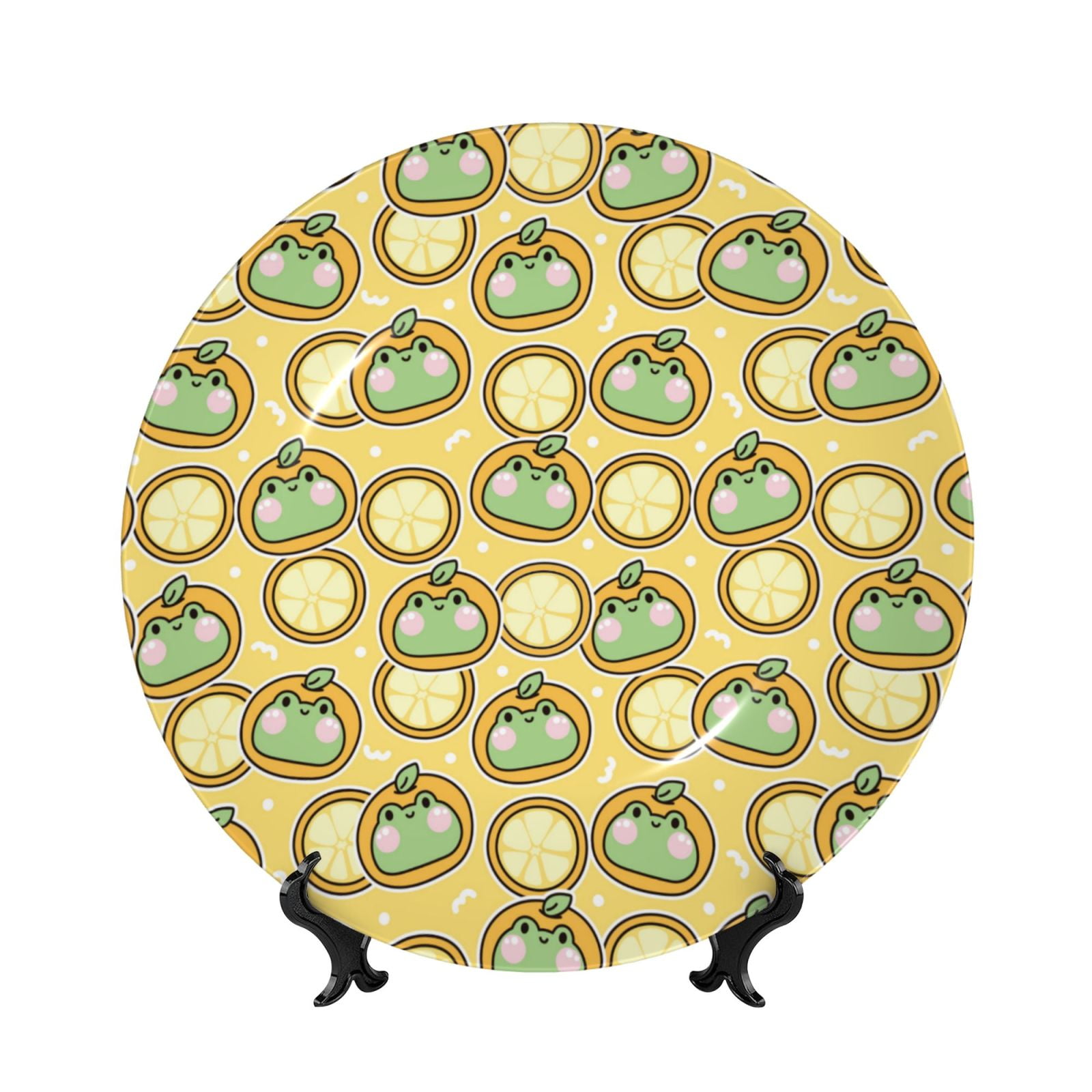 Balery Frog In Orange Hat Print Bone China Decorative Plate Ceramic ...