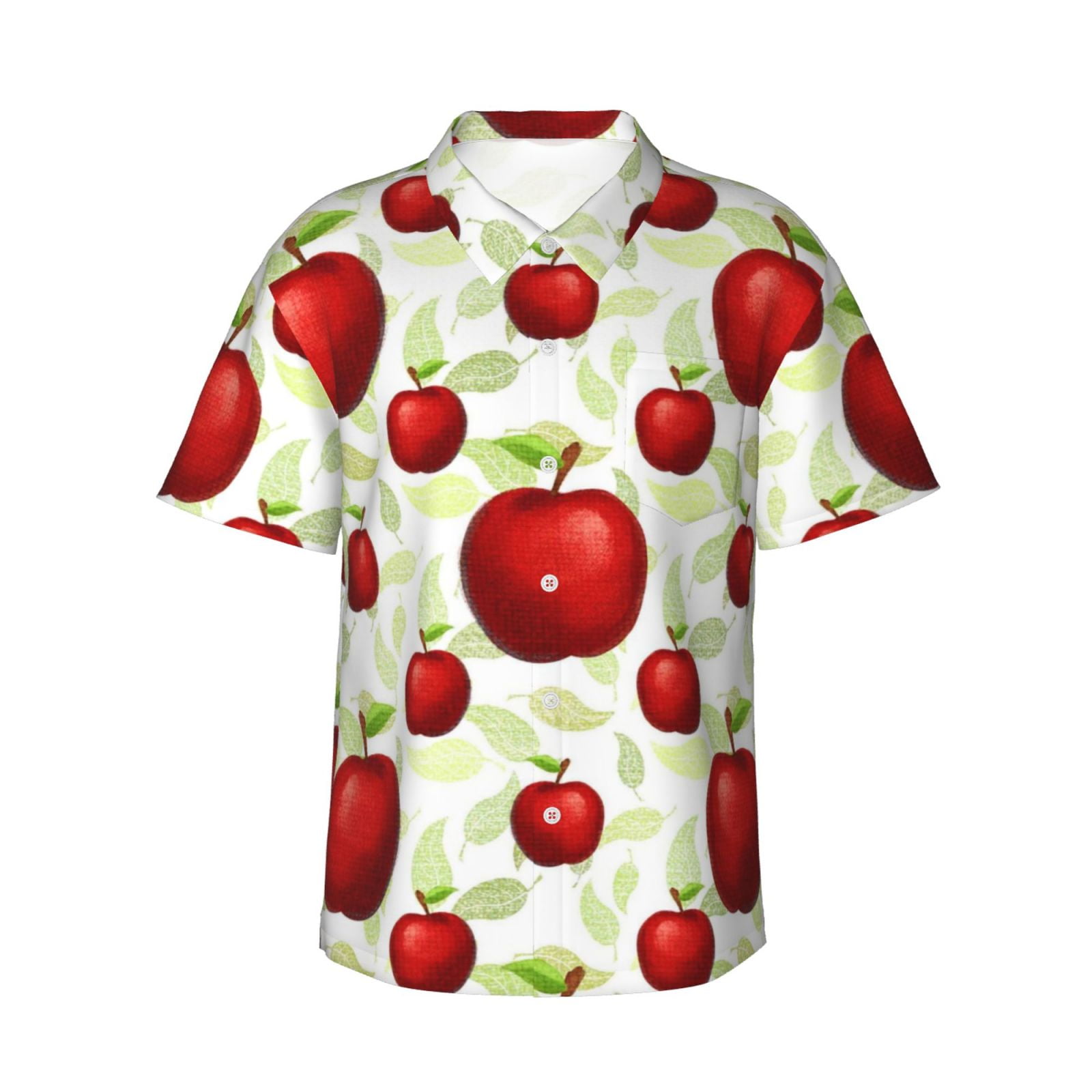 Balery Fruit Apples Print Men's Hawaiian Shirts Short Sleeve Beach ...
