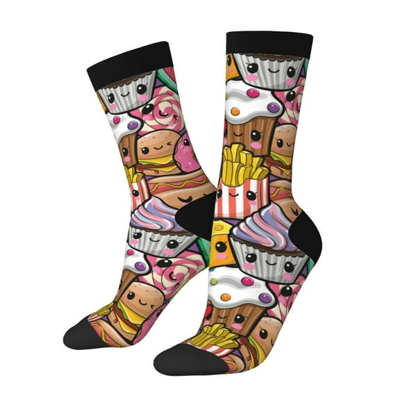 Balery Fruit-Flavored Ice-Cream Pattern Crew Socks Unisex– Soft ...