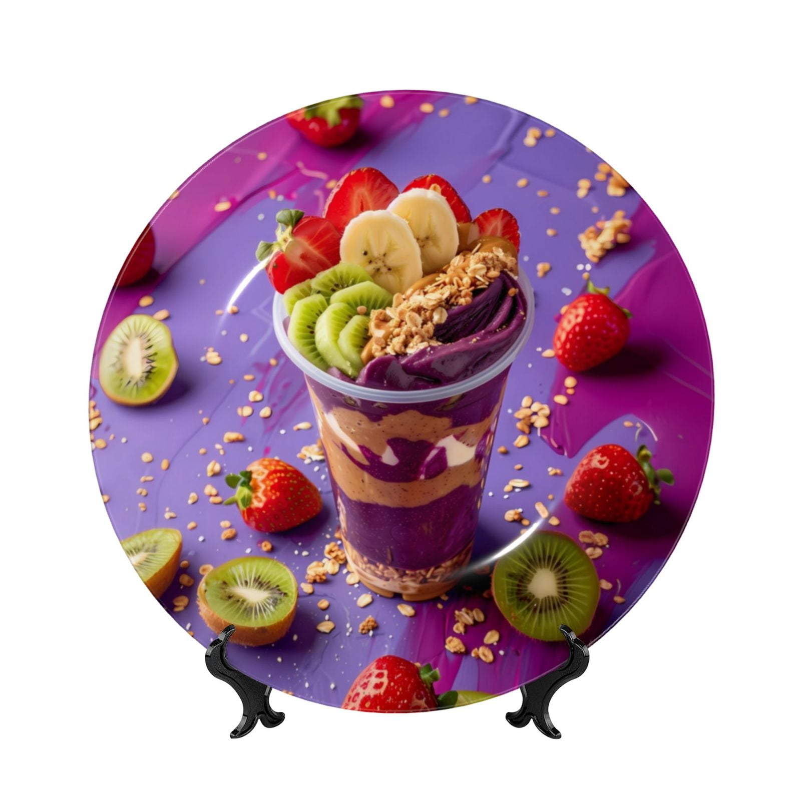 Balery Fruit Parfait Colorful Print Bone China Decorative Plate Ceramic ...