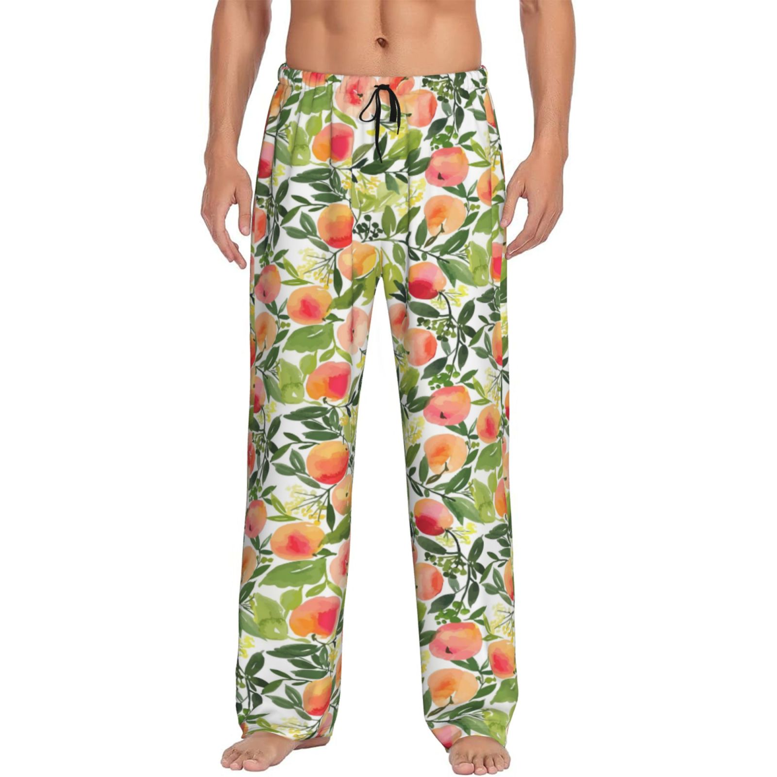 Balery Fruits Peach1 print Men's Pajama Pants,Ultra Lightweight Pjs ...