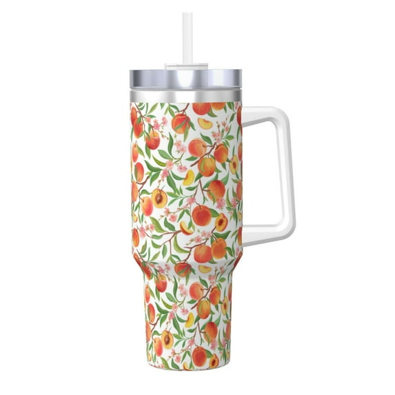 Balery Fruits Peach2 Pattern 40oz Stainless Steel Tumbler Double Wall ...