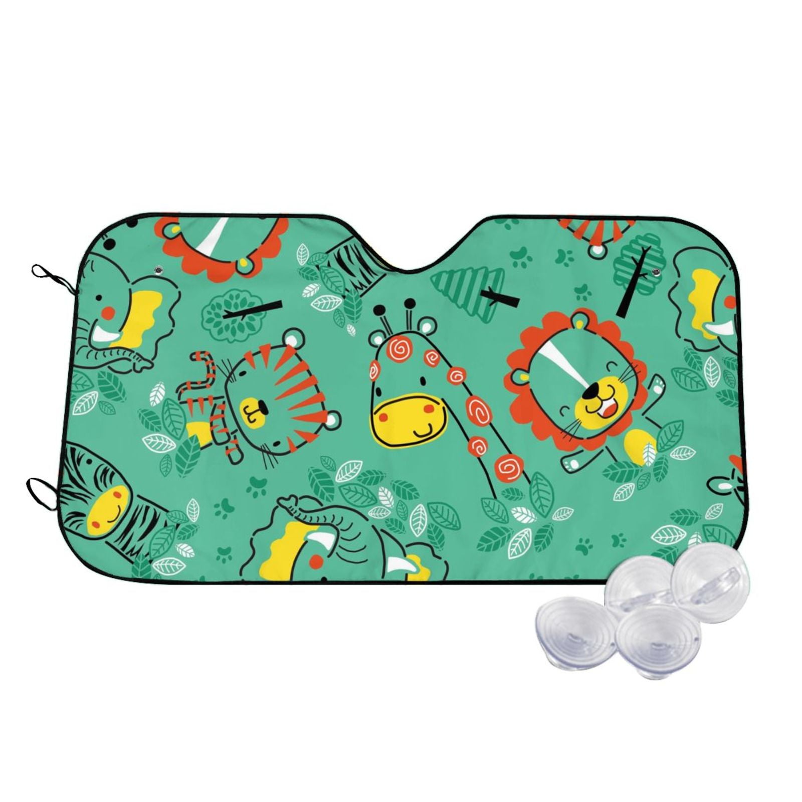 Balery Funny Animals in Jungle Print Car Windshield Sun Shade ...